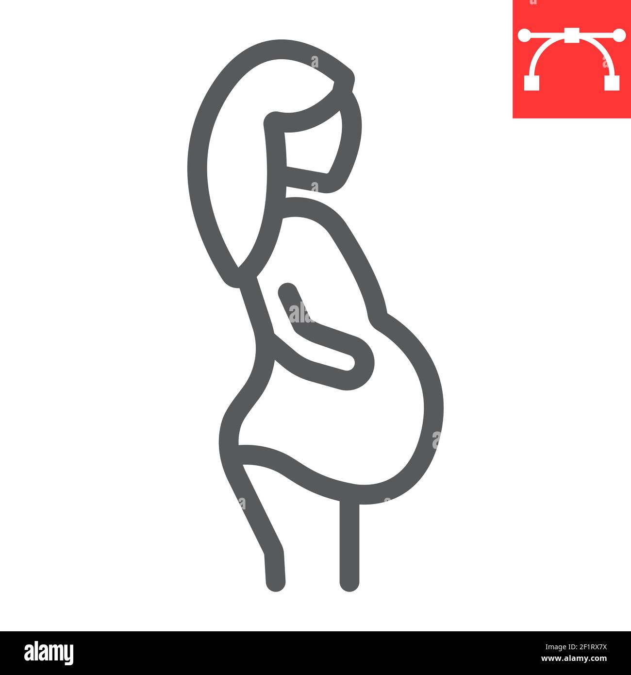 Pregnant woman line icon, pregnancy and maternity, pregnant female ...