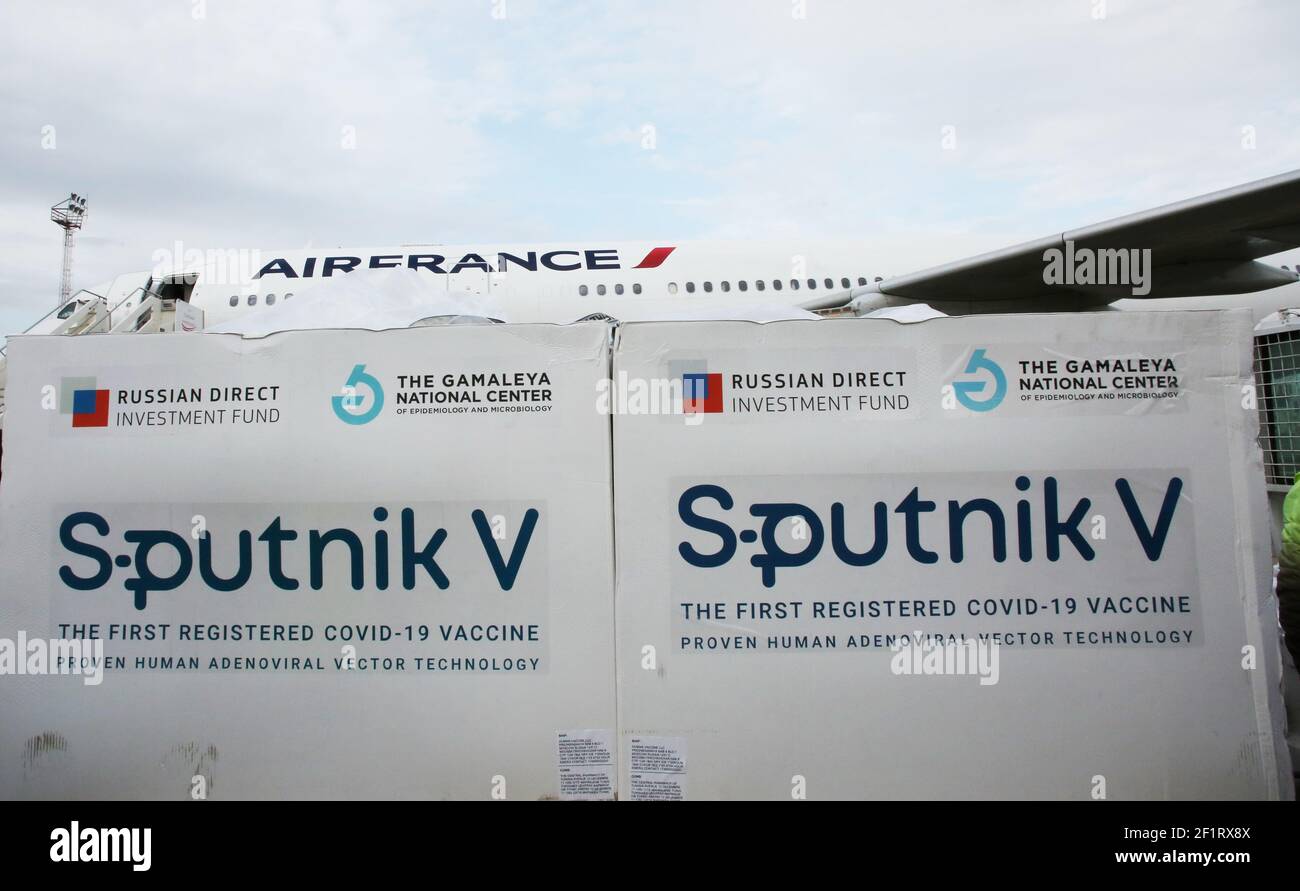 Containers with the vaccines seen during a ceremony to mark the arrival ...