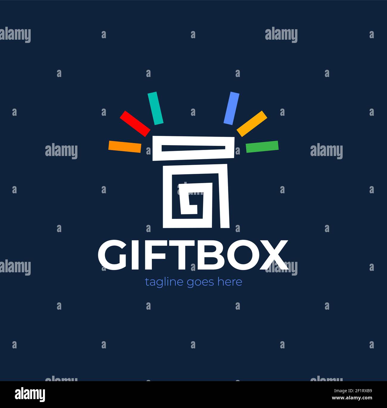 Wonder gift delight present, surprise blue open gift box, special give ...