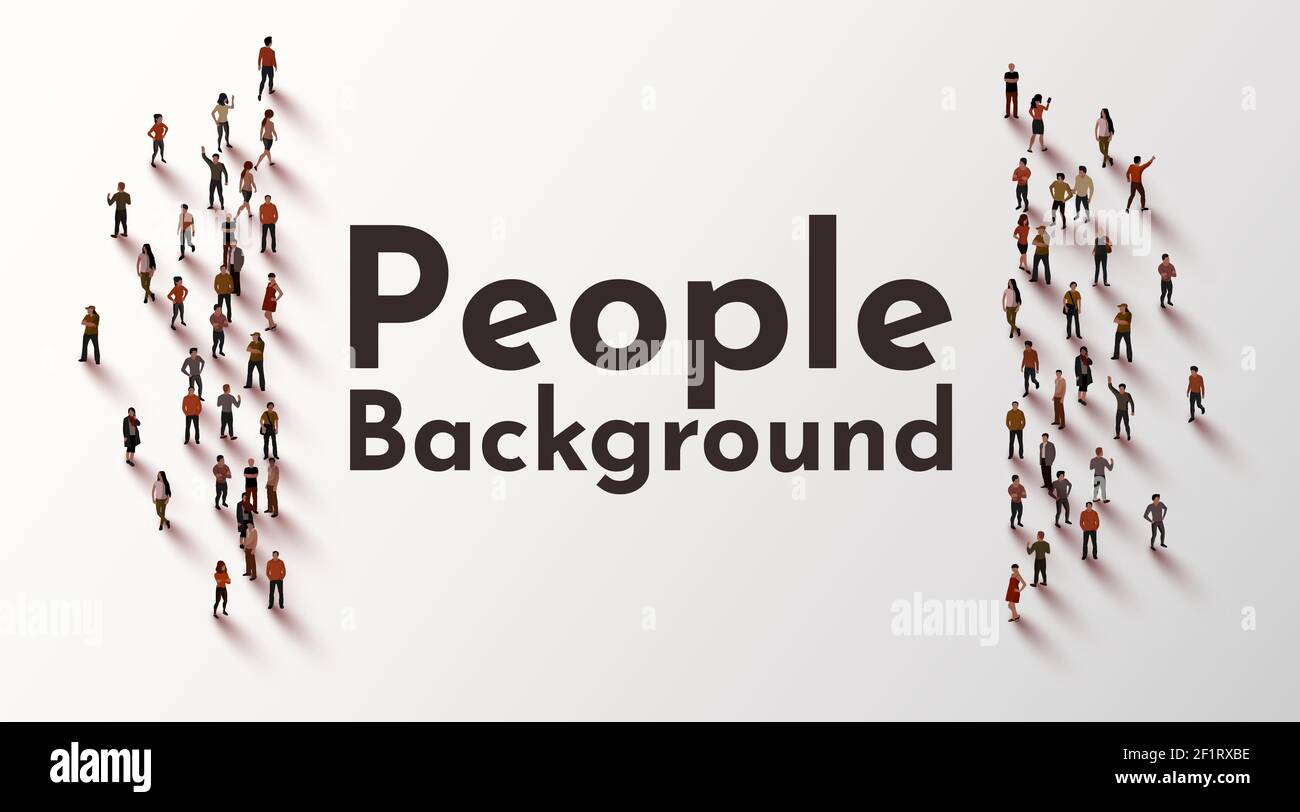 Large group of people on white background. People crowd concept. Vector ...