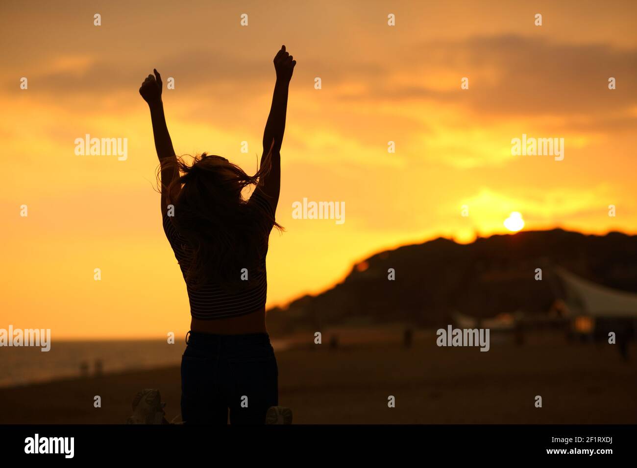 Sun arms raising beach hi-res stock photography and images - Alamy