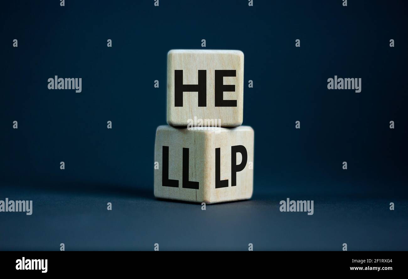 Hell or help symbol. Turned a cube and changed the word 'hell' to 'help ...