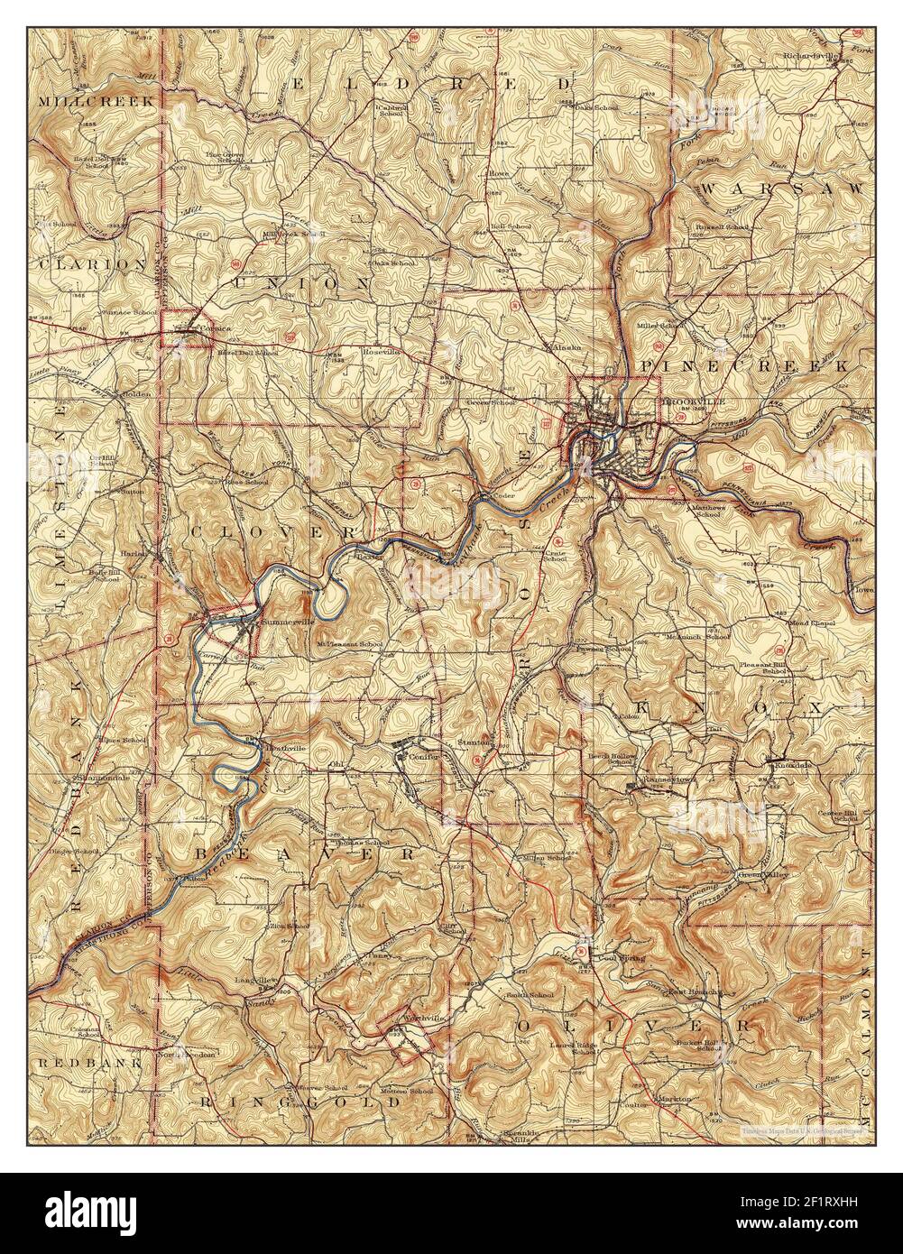 Brookville pennsylvania map Cut Out Stock Images & Pictures - Alamy