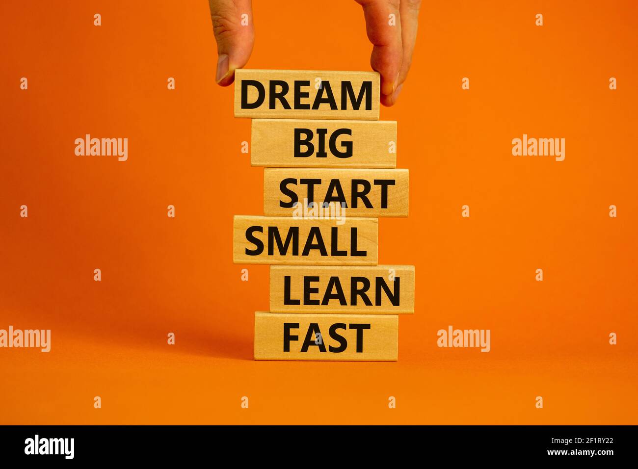 Dream big start small symbol. Words 'dream big start small learn fast ...
