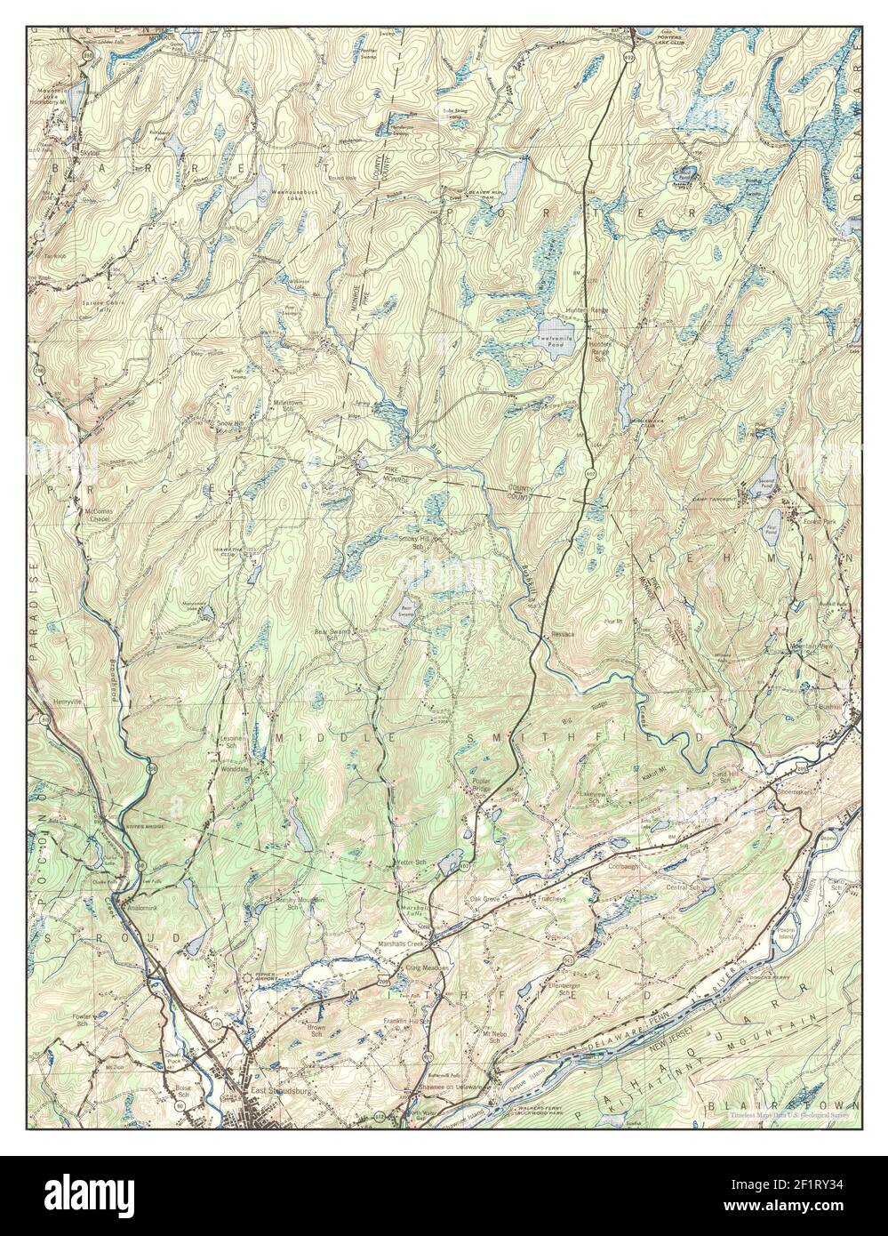 Bushkill, Pennsylvania, map 1943, 1:62500, United States of America by ...