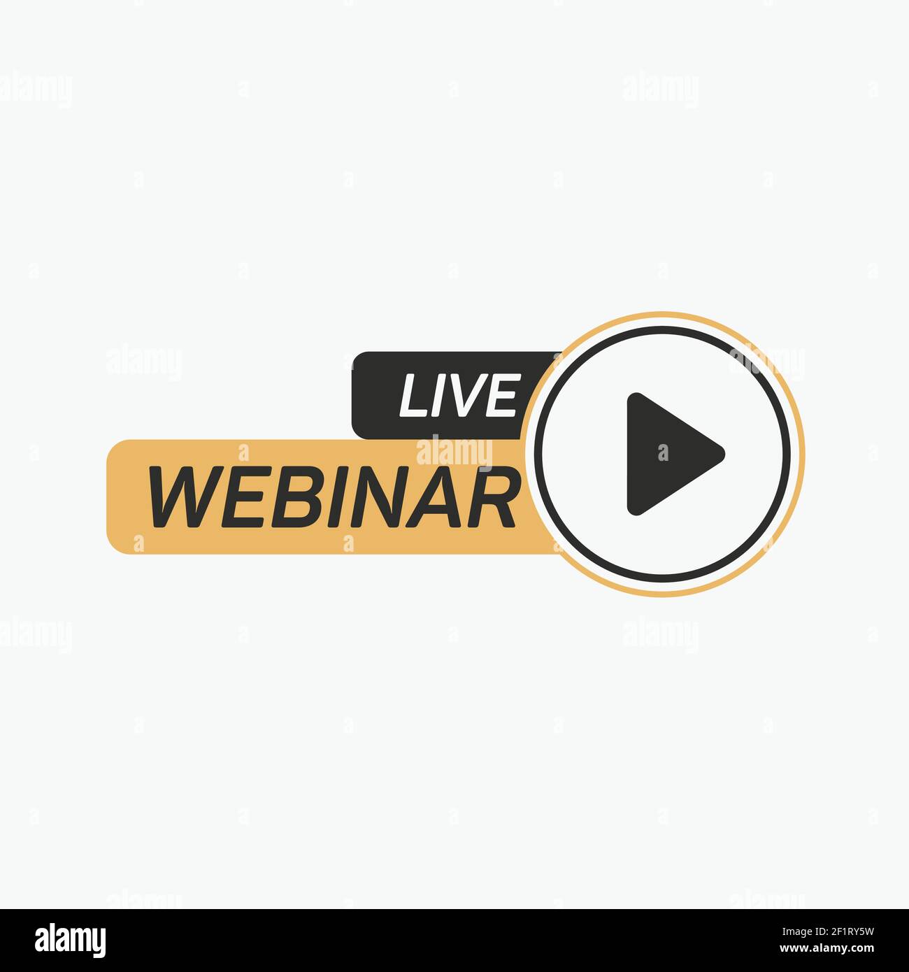 Live Webinar Button, icon, emblem label Vector illustration Stock ...