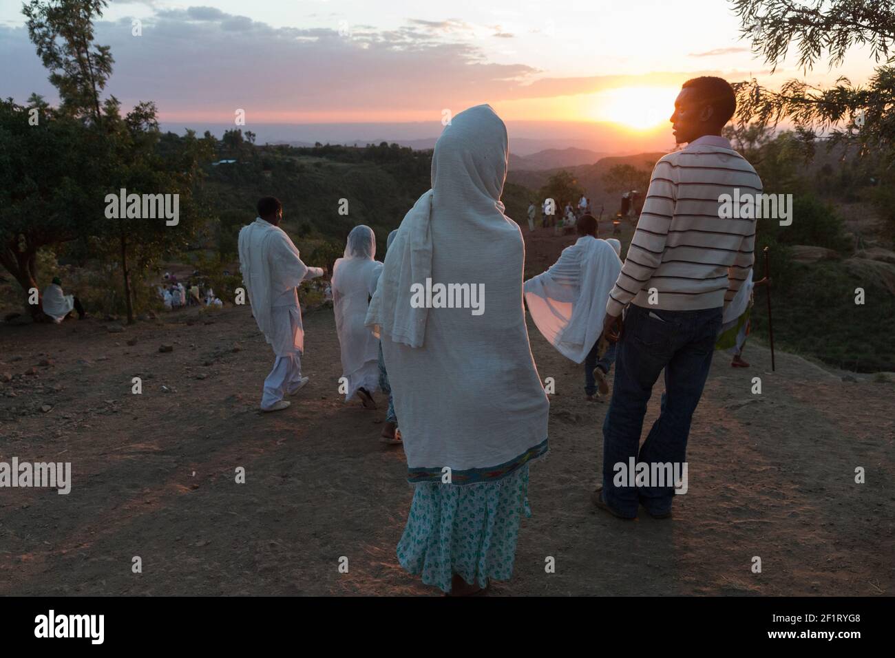 Pilgrims visiting The Church of Saint George during Gena, Ethiopian ...