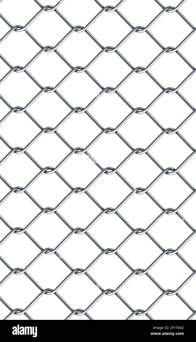 Silver metal mesh chain-link on a white background - Vector ...