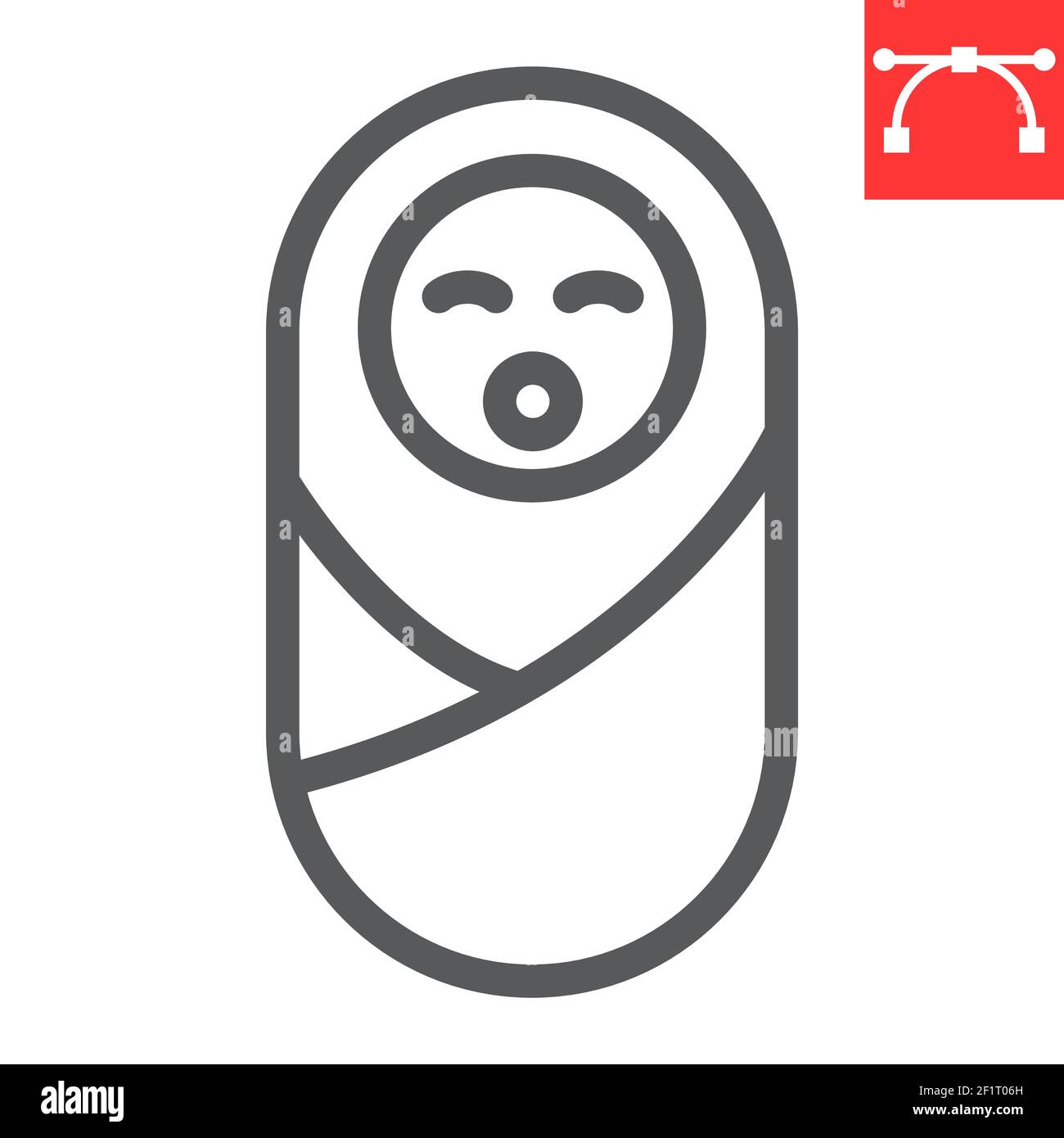 Newborn line icon, baby and infant, neonate vector icon, vector ...