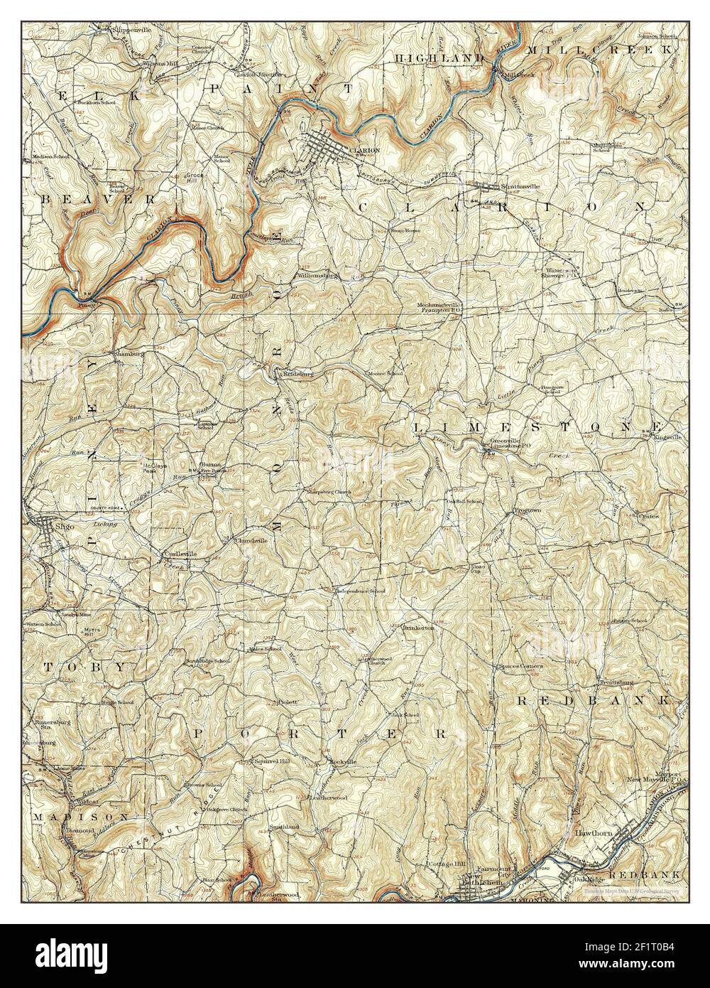 Clarion Pennsylvania Map High Resolution Stock Photography and Images ...