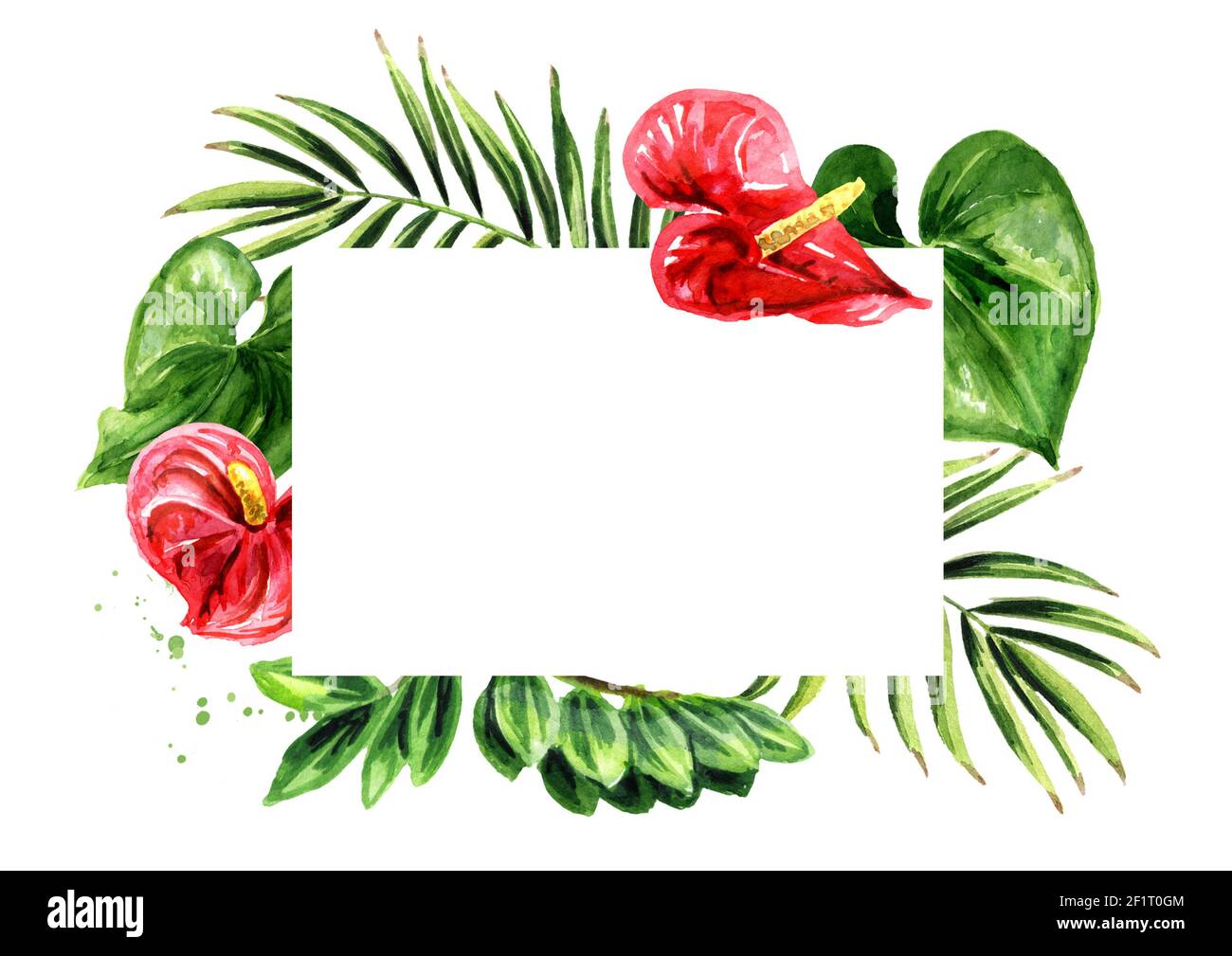 Tropical card, Wedding invitation, save the date, thank you, brochure ...