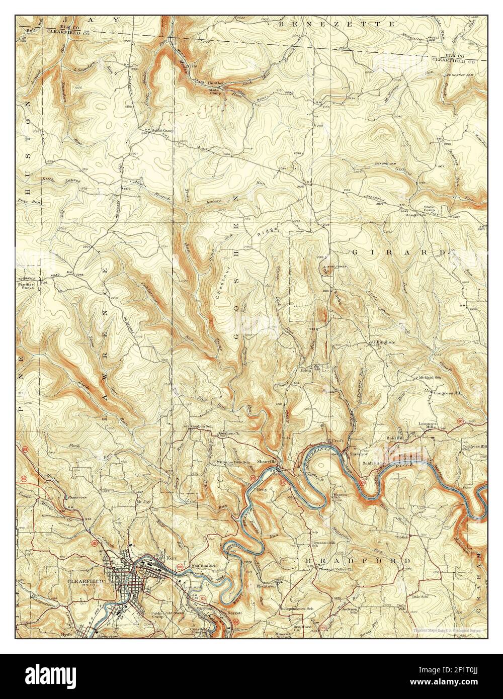 Map of clearfield hi-res stock photography and images - Alamy