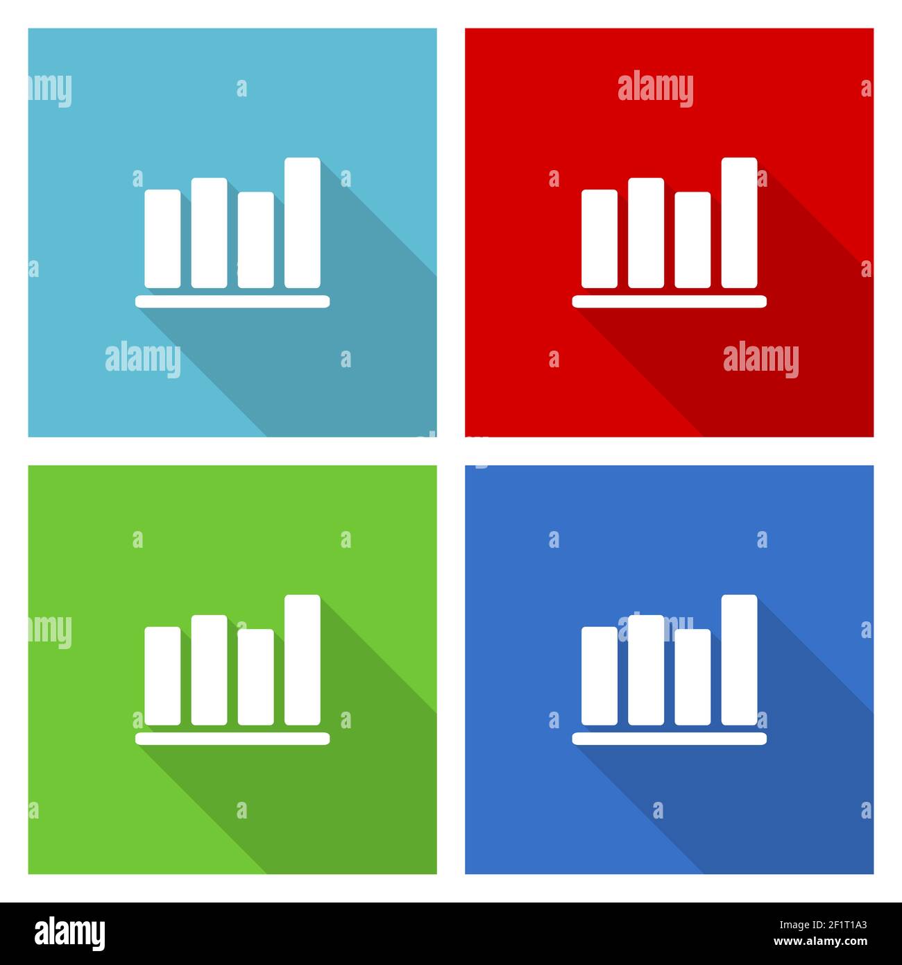 Bar chart icon set, flat design vector illustration in eps 10 for ...
