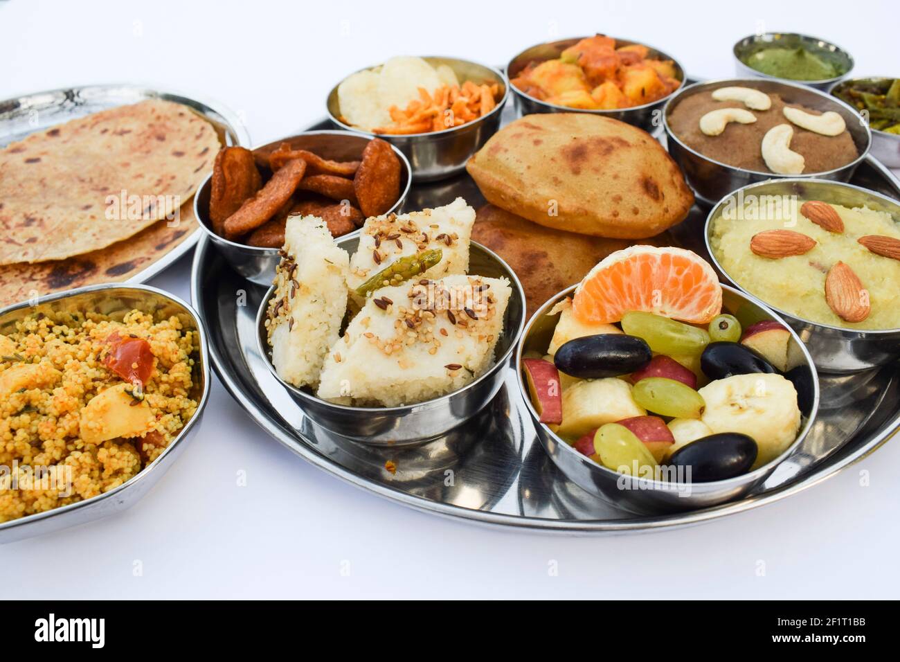 Indian Fasting cuisine Upwas items Thali complere meal for vrat ...