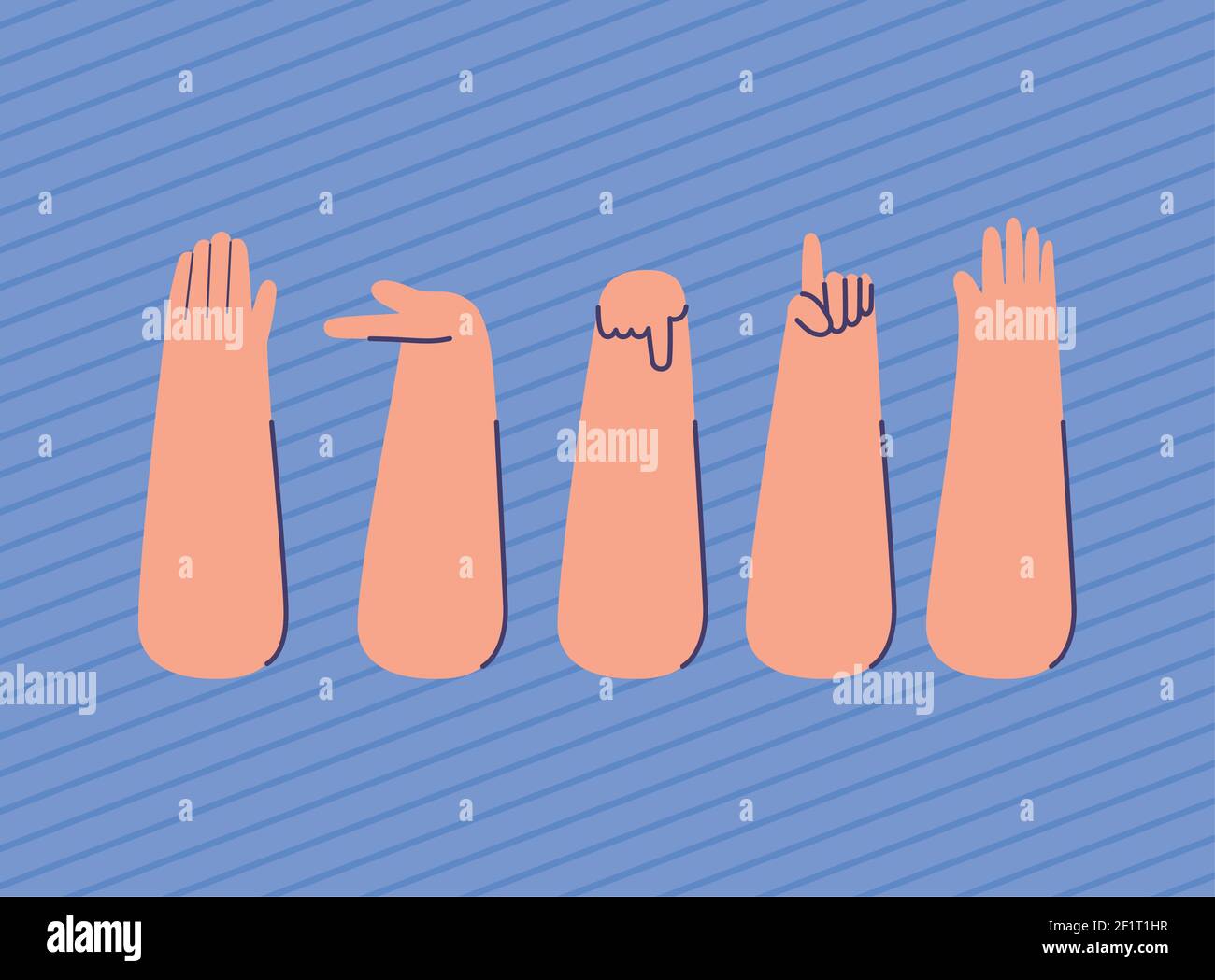set of arms icons on a blue background Stock Vector Image & Art - Alamy