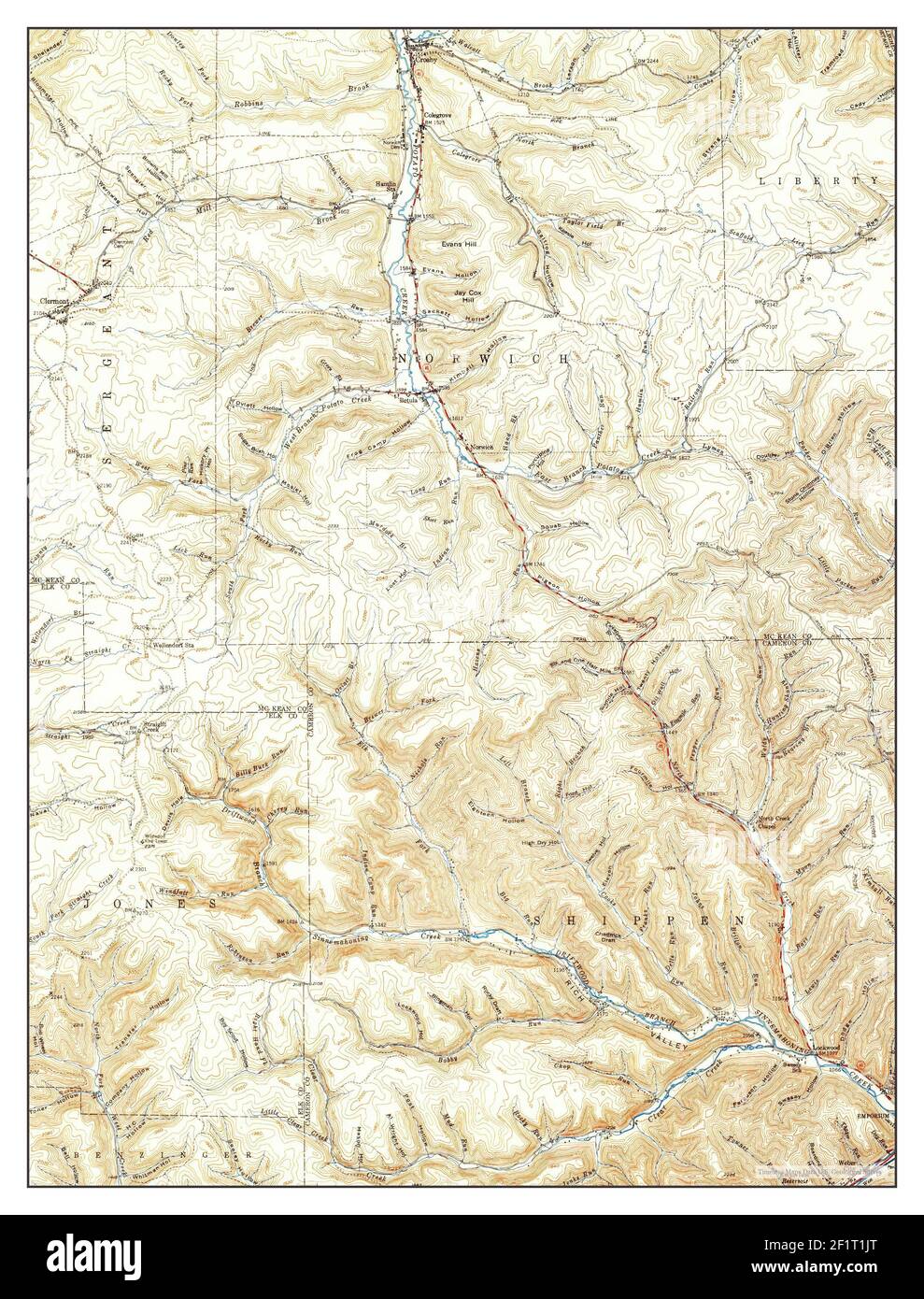 Crosby pennsylvania map hi-res stock photography and images - Alamy