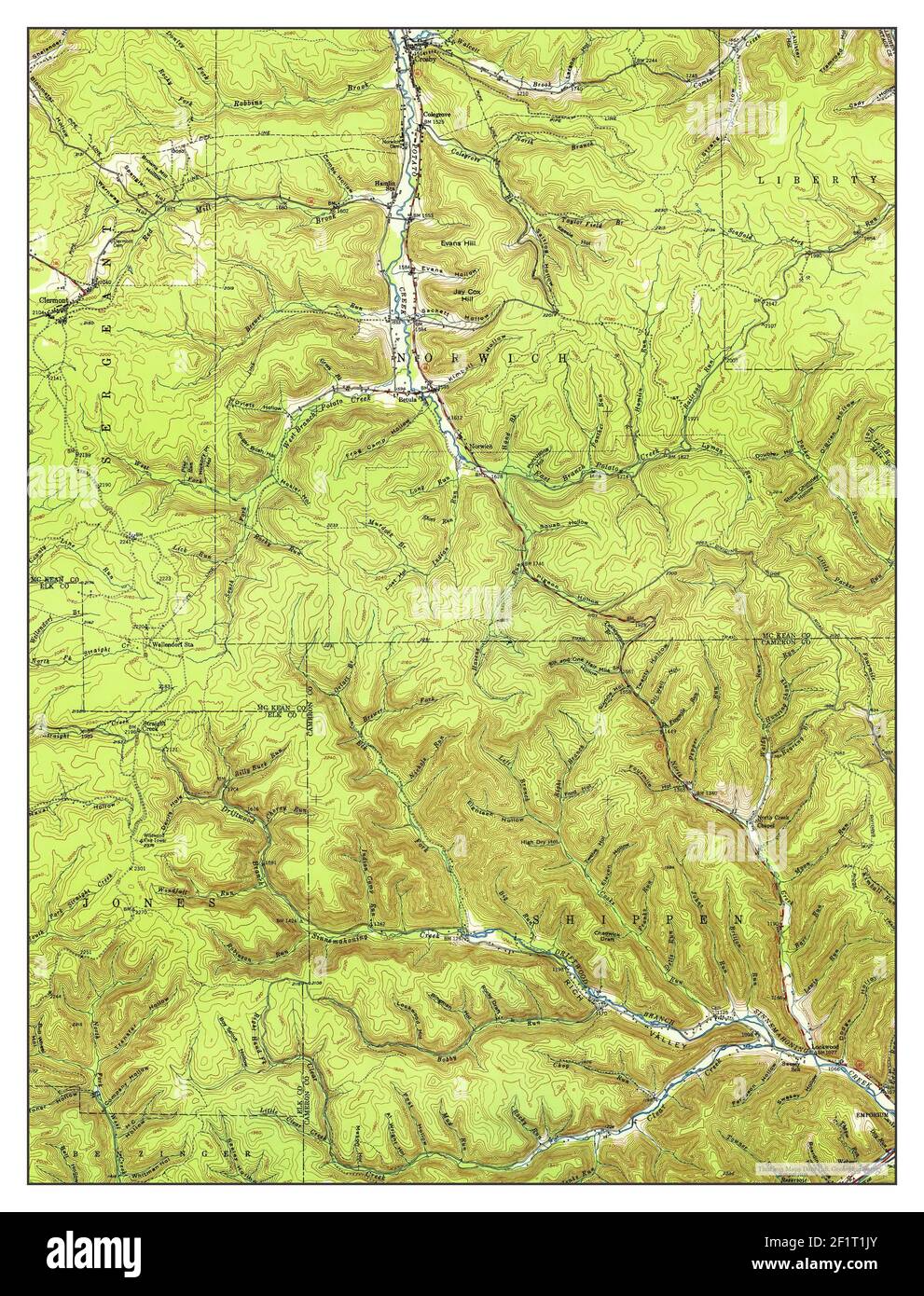 Crosby, Pennsylvania, map 1948, 1:62500, United States of America by ...