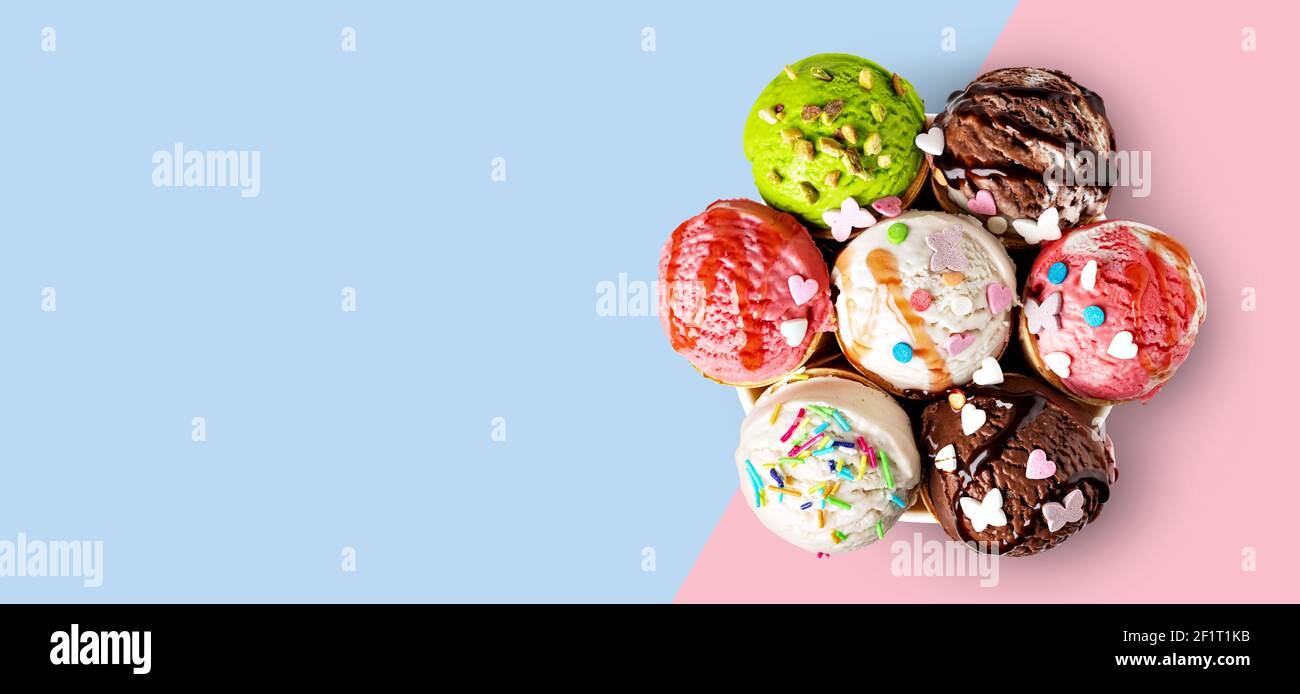 Ice cream waffle cone on white background Stock Photo - Alamy