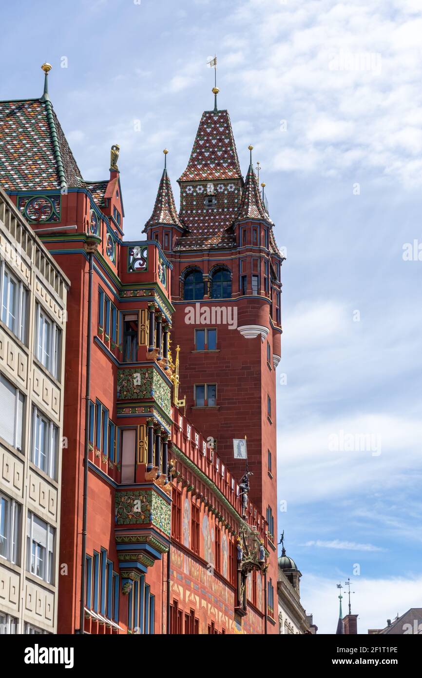 View of the historic city hall building in downtown Basel Stock Photo ...