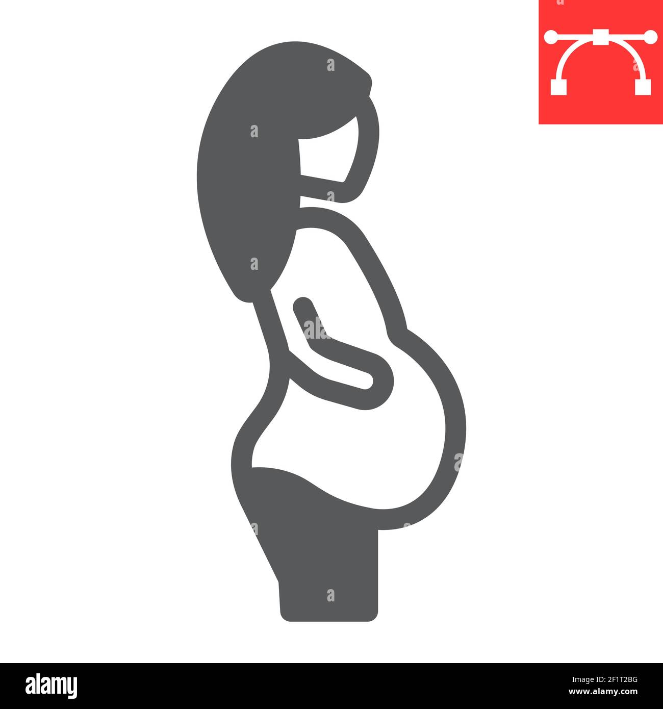 Pregnant woman glyph icon, pregnancy and maternity, pregnant female ...