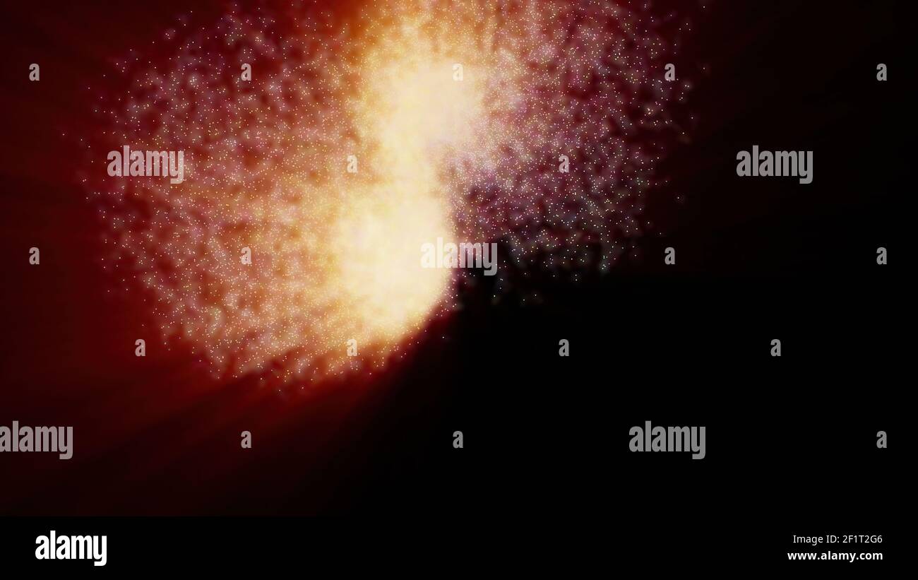 3D illustration - particles with red light ray in background Stock ...