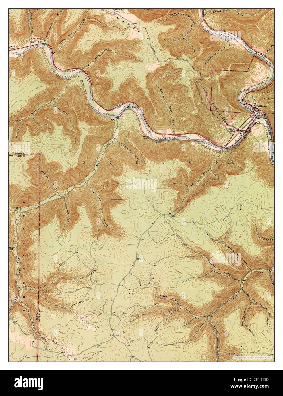 Driftwood, Pennsylvania, map 1947, 1:24000, United States of America by ...