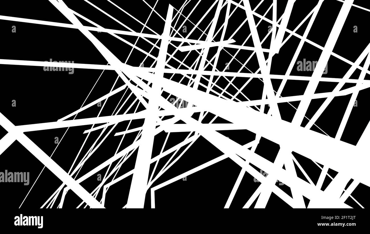 3D illustration - Abstract motion graphics on black background with ...