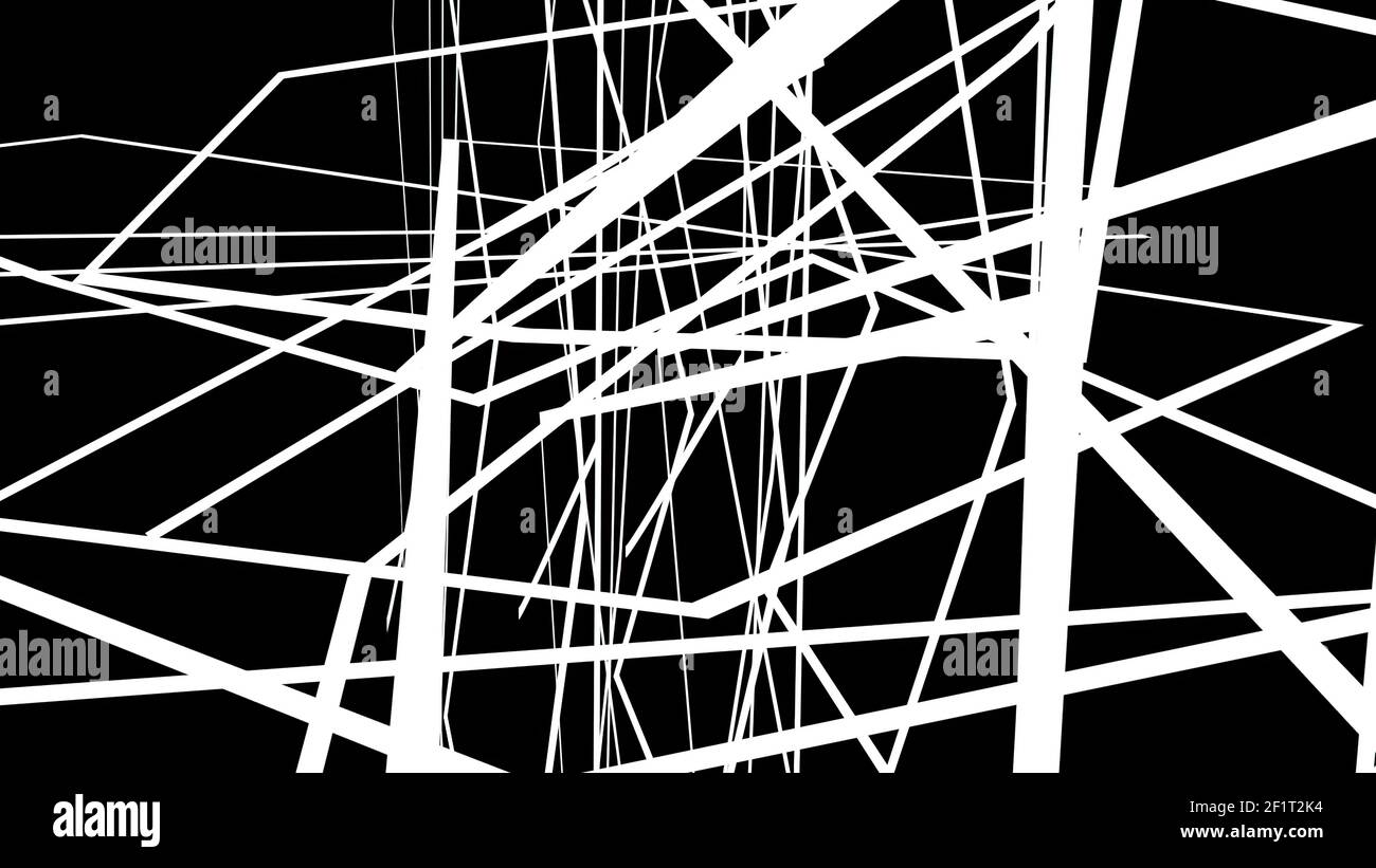 3D illustration - Abstract motion graphics on black background with ...