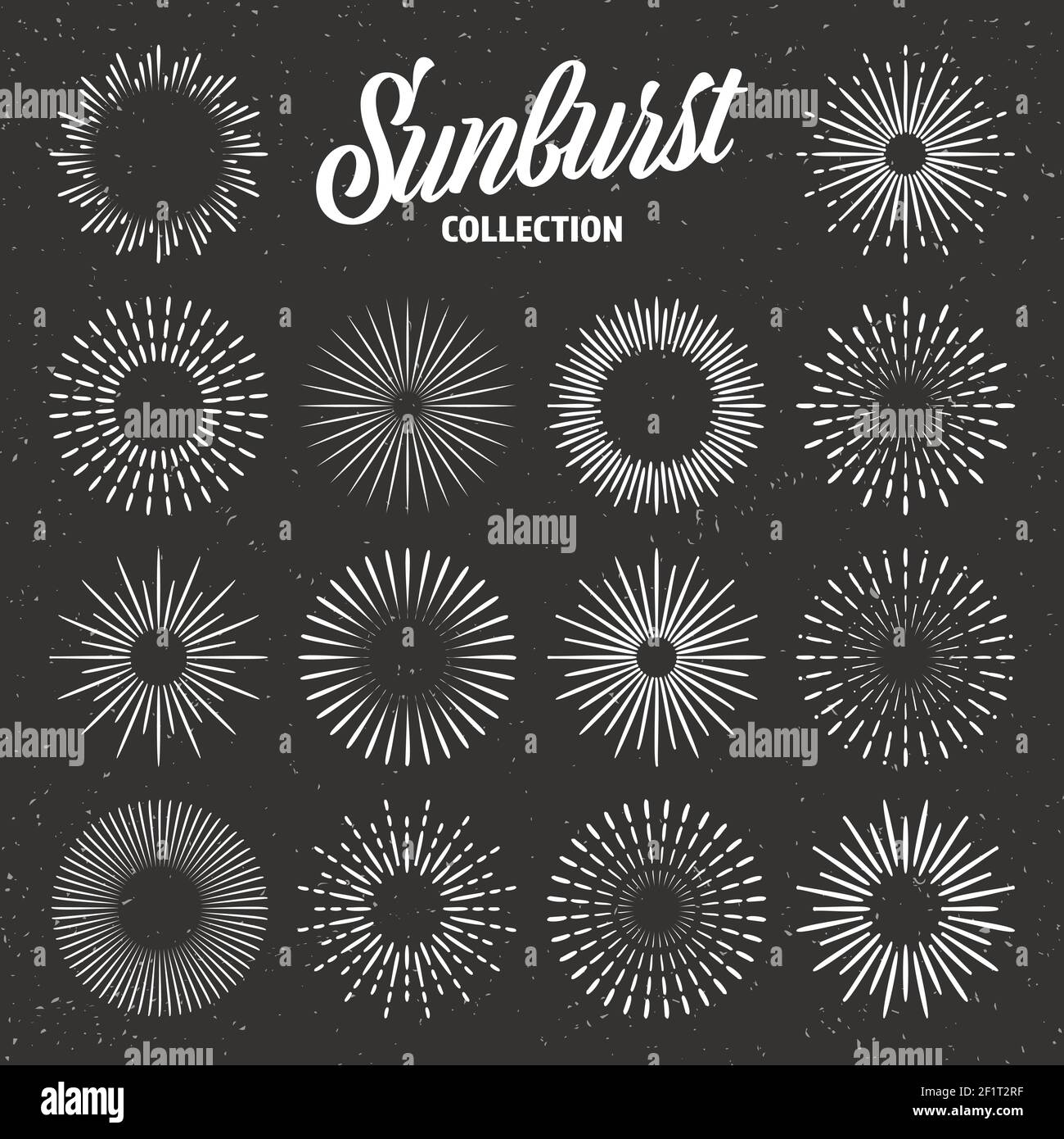 Vintage grunge sunburst collection. Bursting sun rays. Fireworks ...