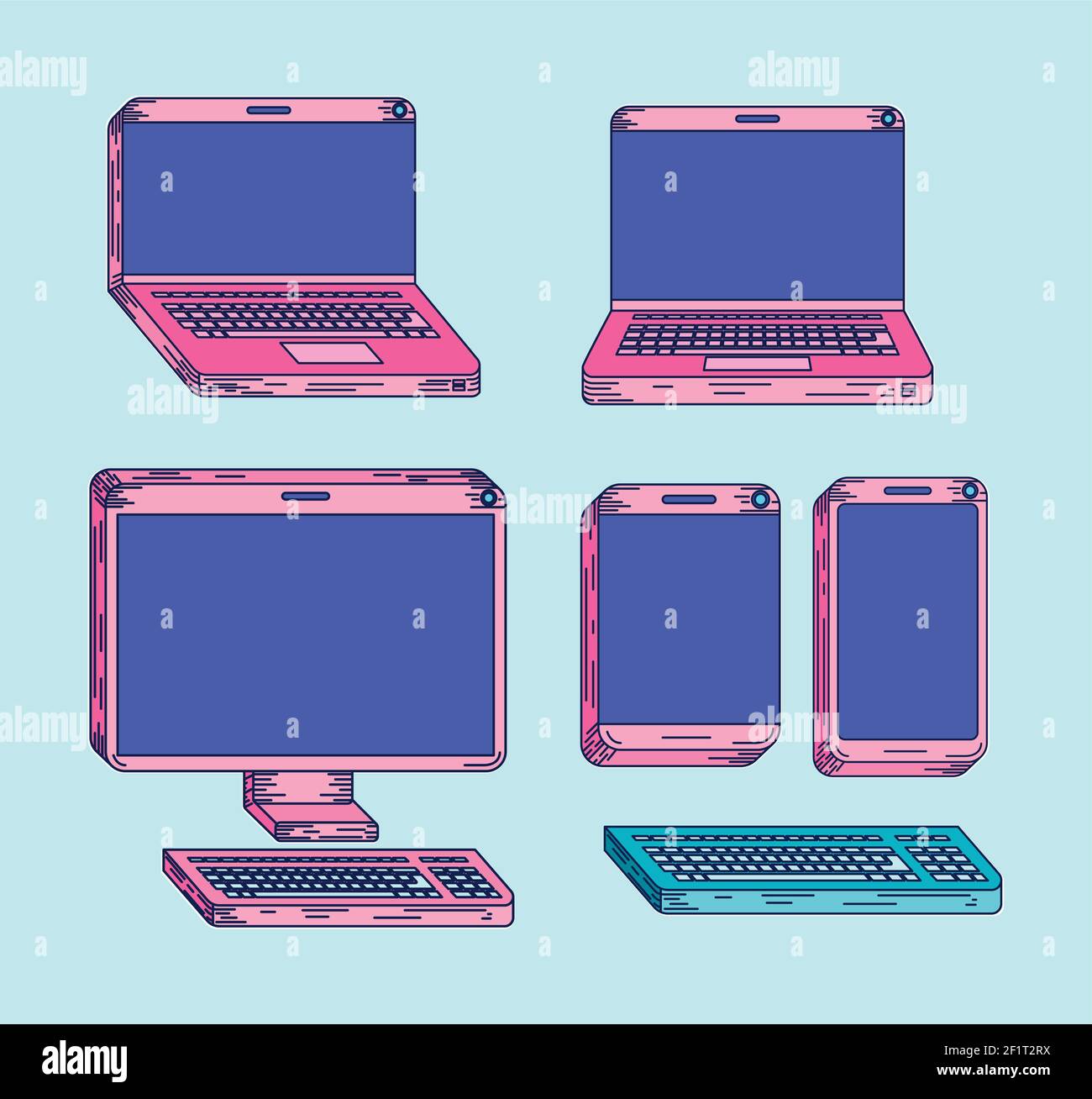 five electronic icons Stock Vector Image & Art - Alamy