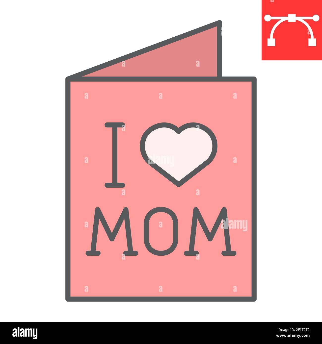 Happy Mothers day greeting card color line icon, typography and holiday ...