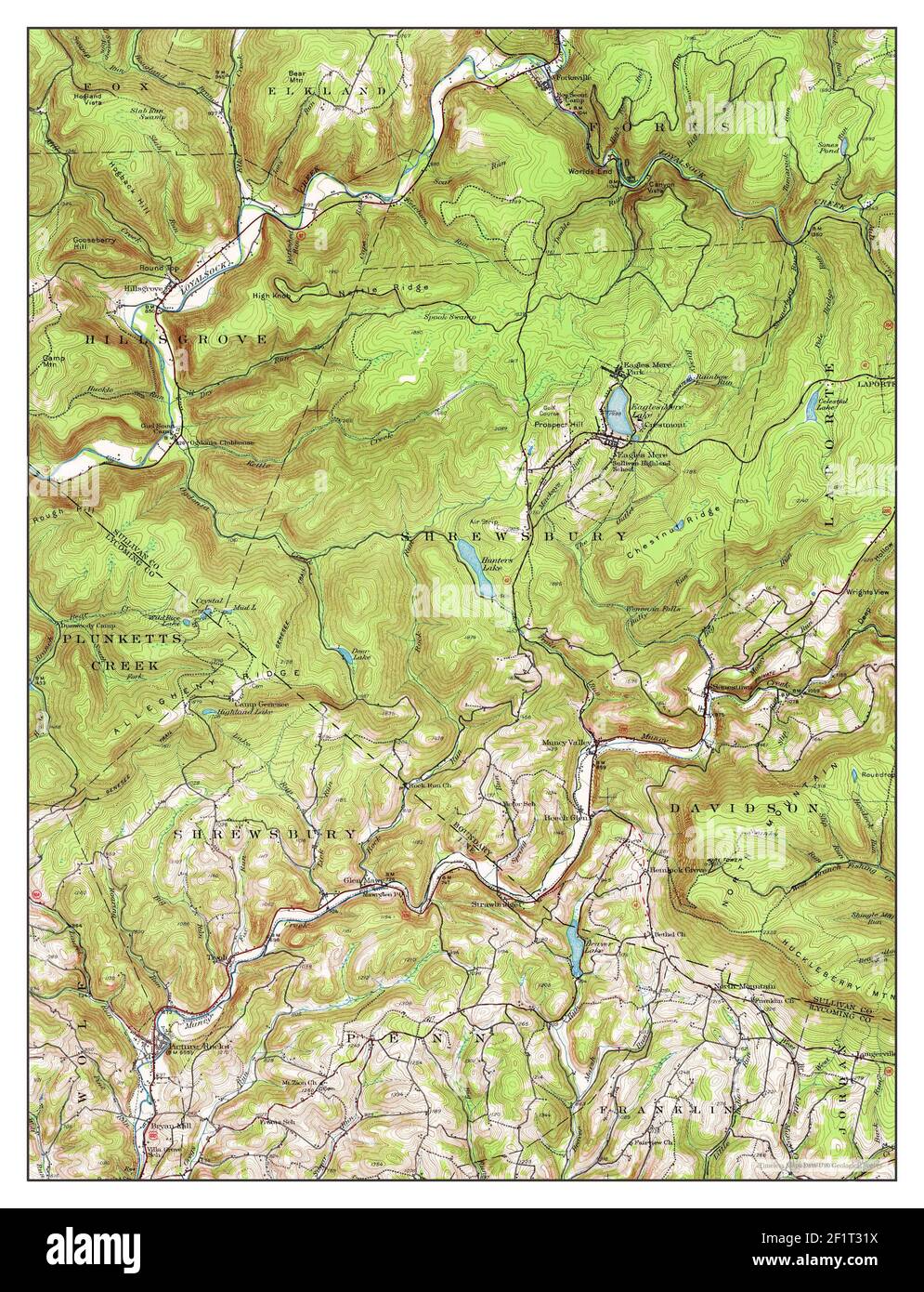 Eagles Mere, Pennsylvania, map 1953, 1:62500, United States of America ...