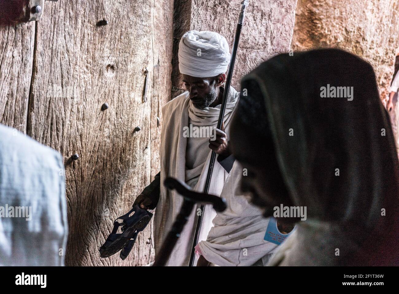Pilgrims visiting The Church of Saint George during Gena, Ethiopian ...