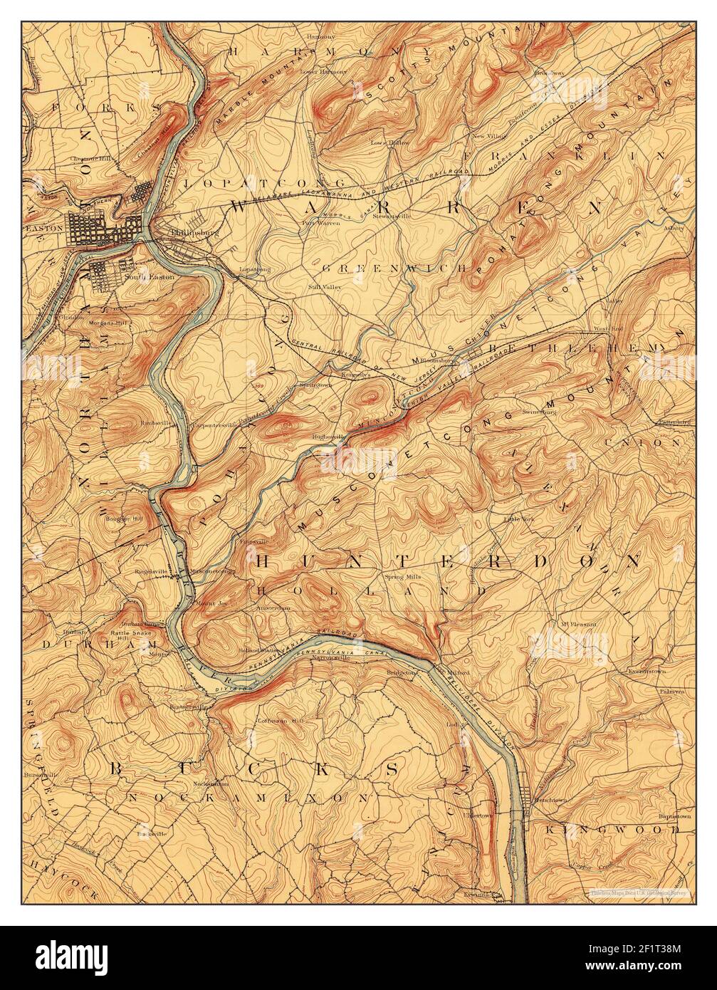 Easton pennsylvania map hi-res stock photography and images - Alamy