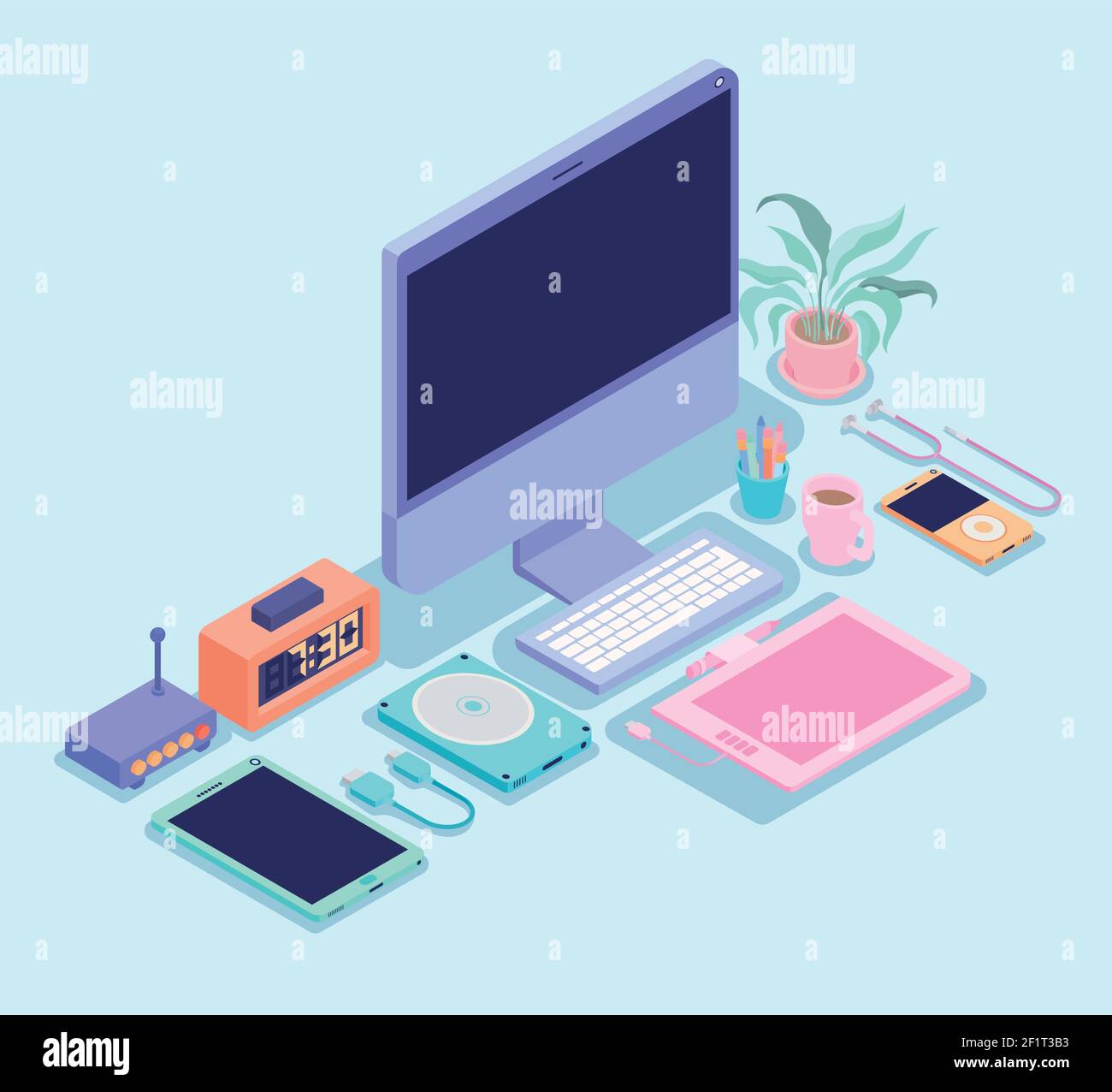 cute workplace icons Stock Vector Image & Art - Alamy