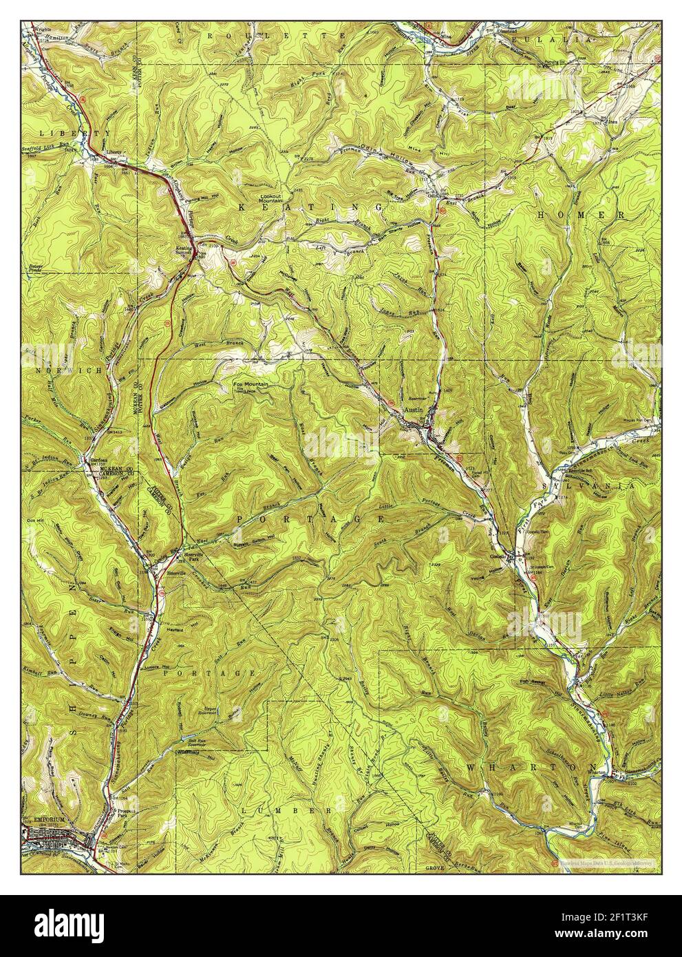 Emporium pennsylvania map hi-res stock photography and images - Alamy