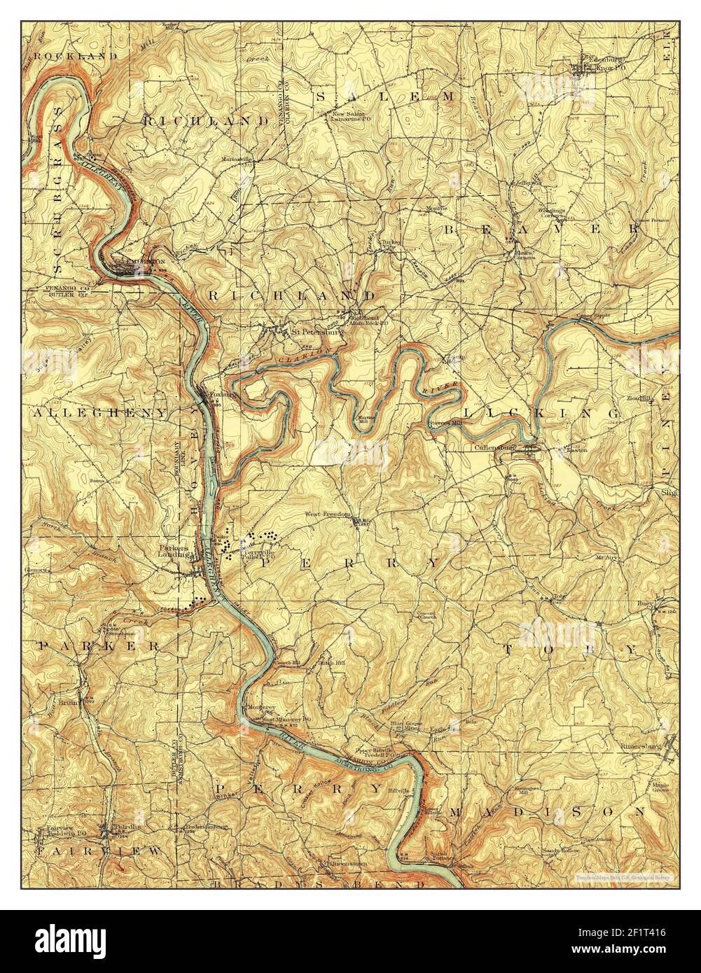 Foxburg, Pennsylvania, map 1908, 1:62500, United States of America by ...