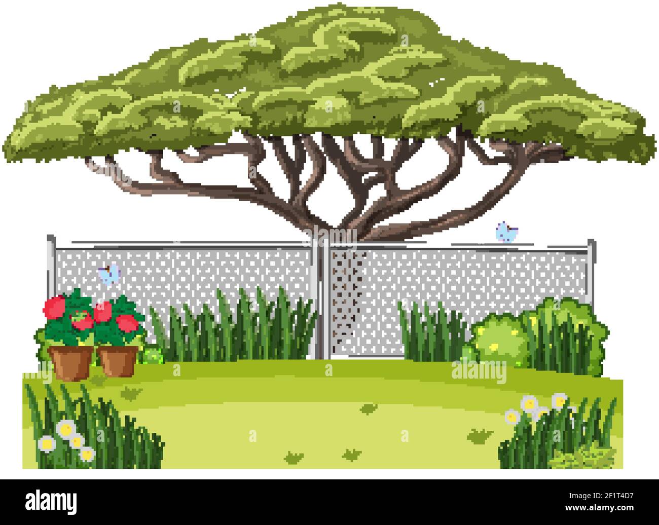 A scene of outdoor garden illustration Stock Vector Image & Art - Alamy