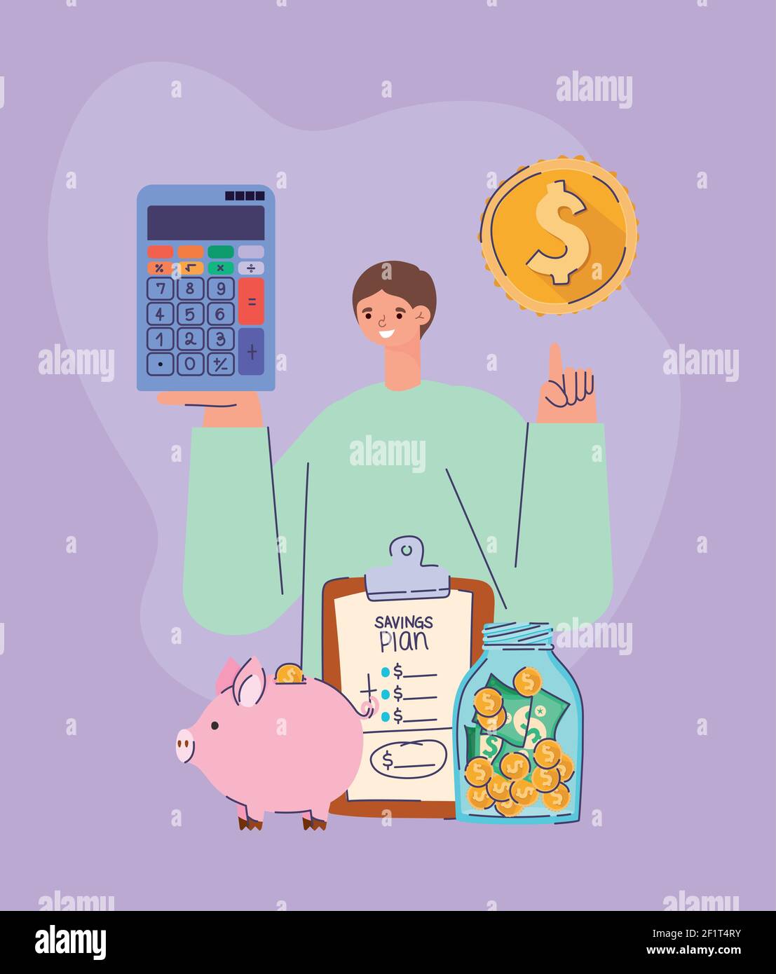 man and set of saving management icons Stock Vector Image & Art - Alamy