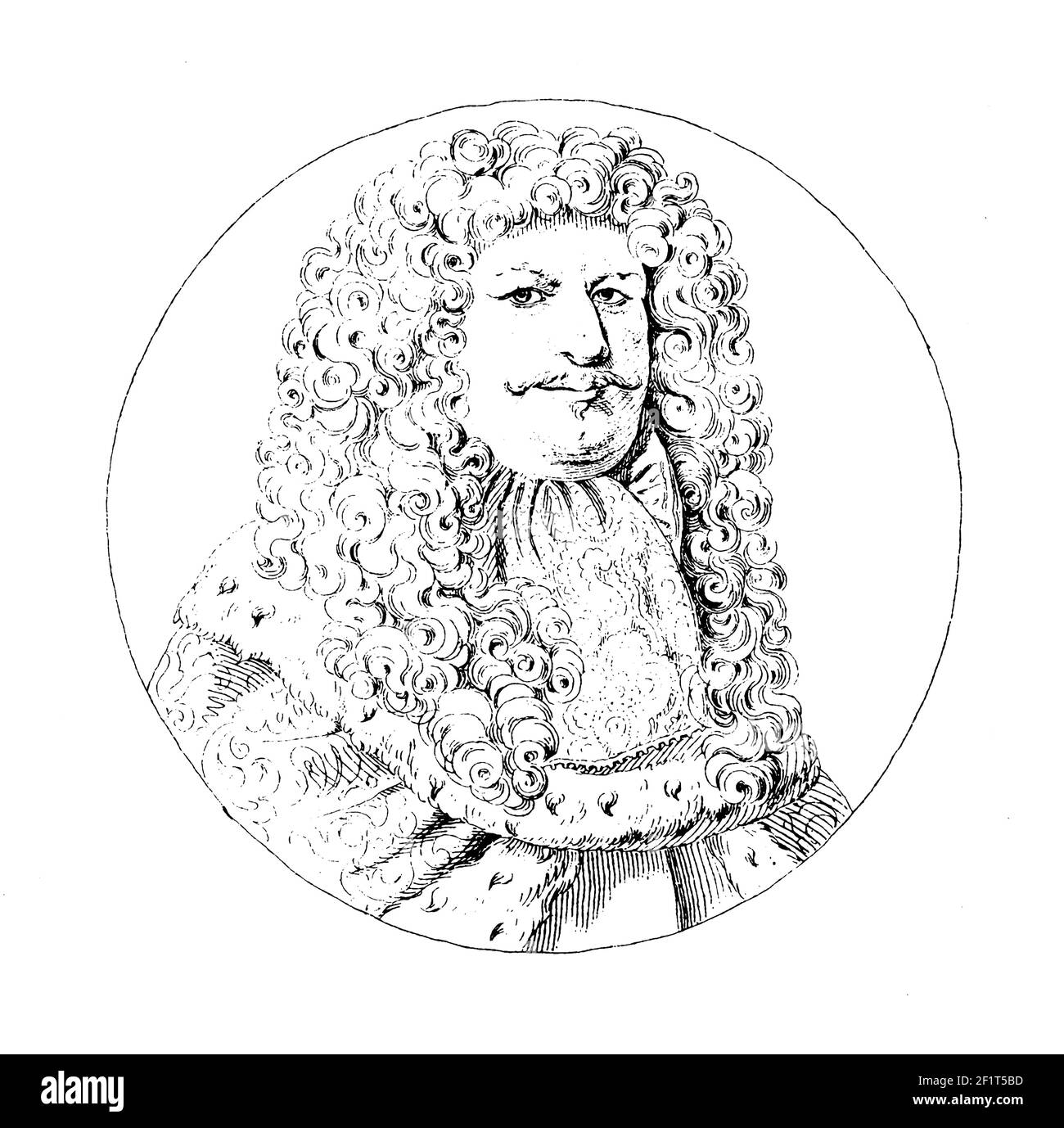 Vintage illustration of a portrait of Frederick William, Elector of ...