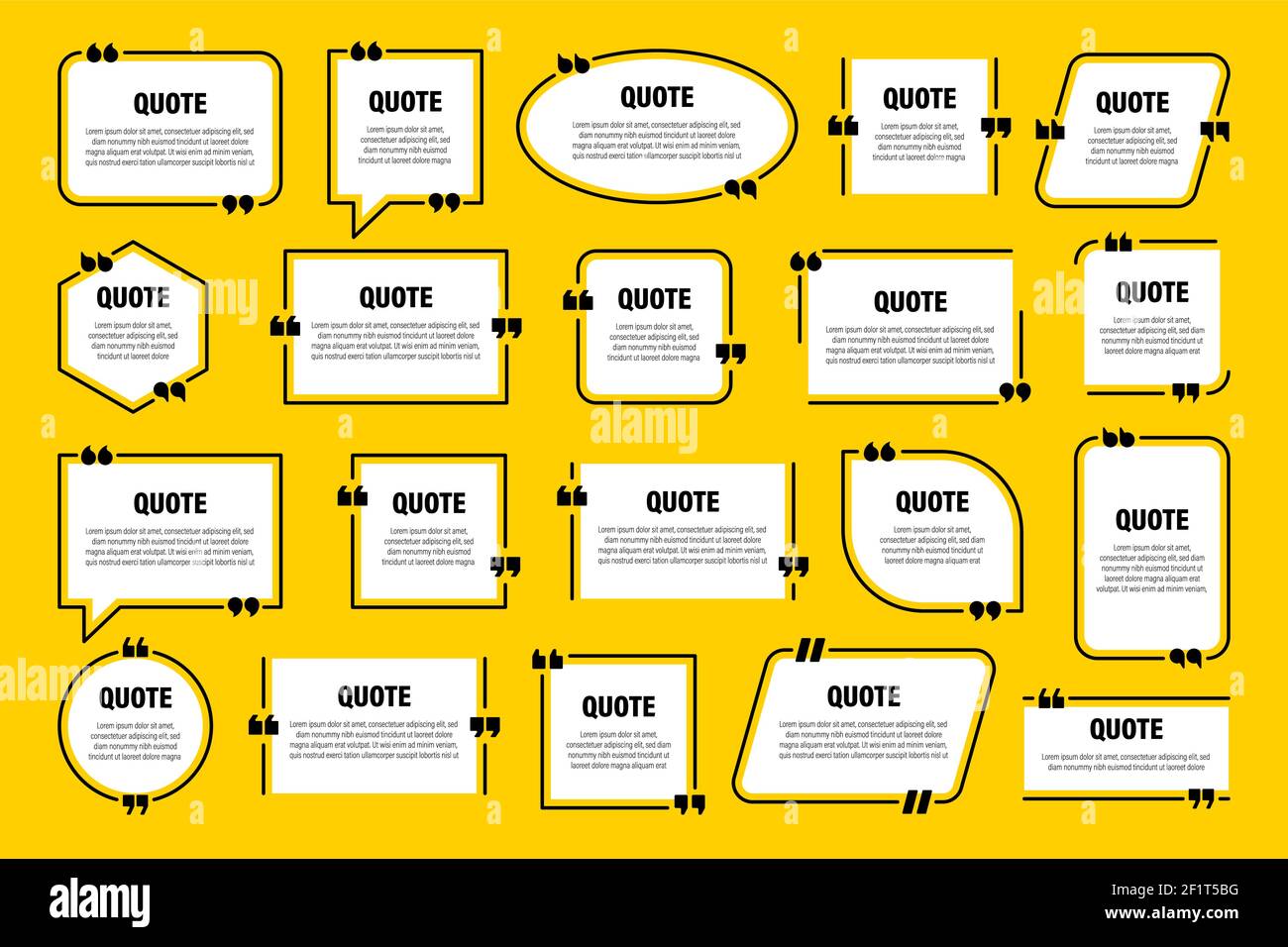 White Isolated Quote Frames Speech Bubbles With Quotation Marks Blank Text Box And Quotes