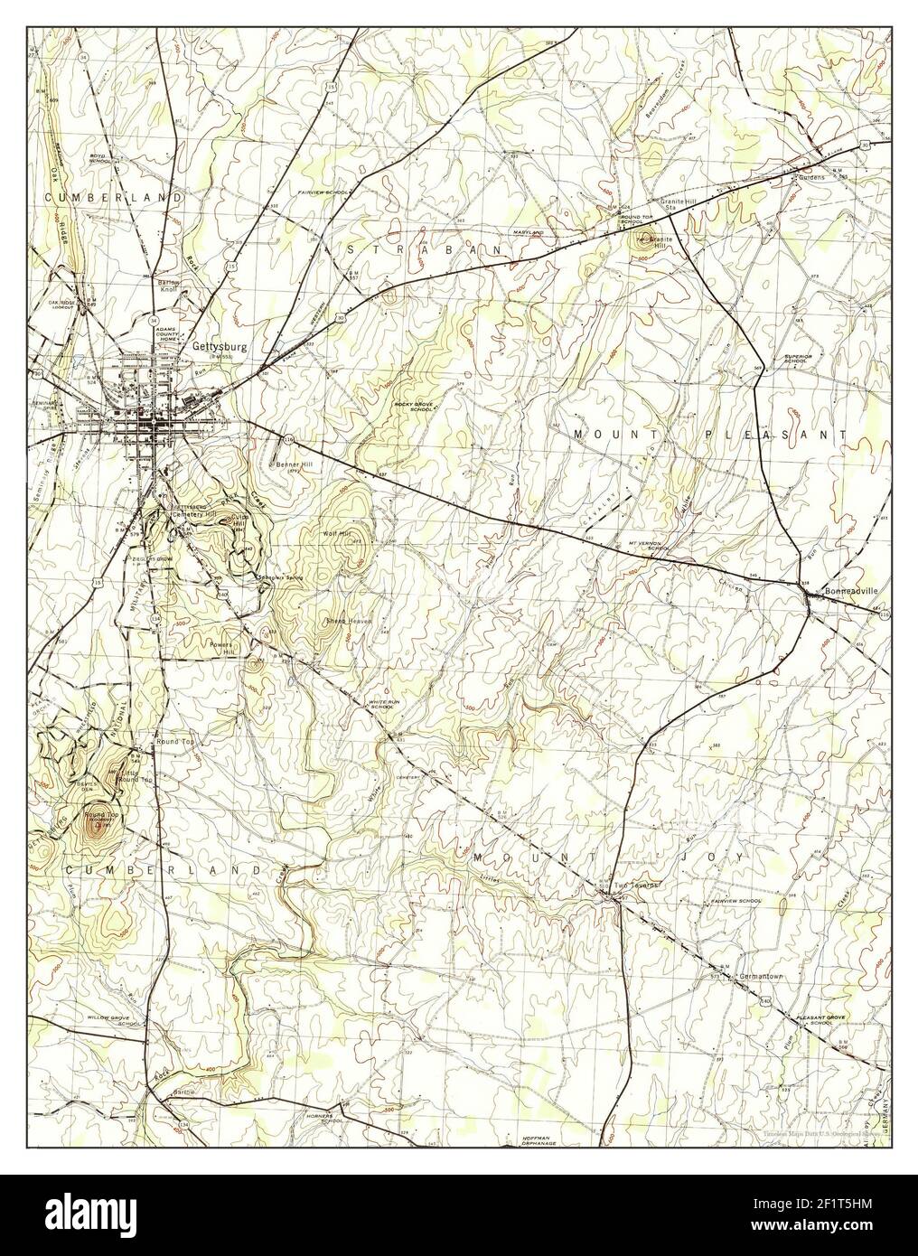 Gettysburg, Pennsylvania, map 1944, 1:31680, United States of America ...