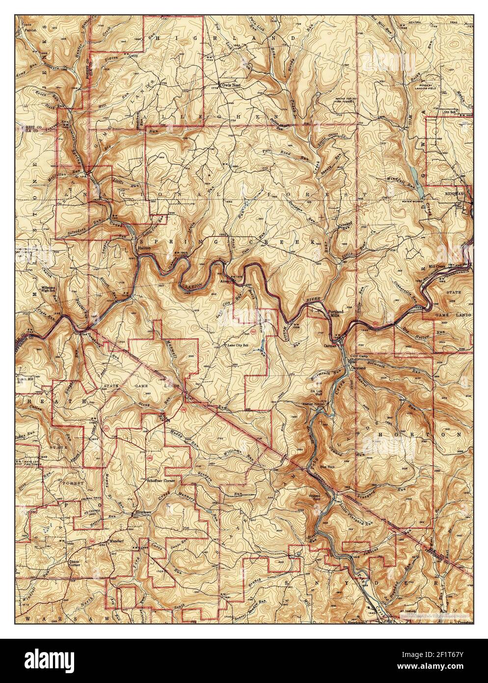 Hallton, Pennsylvania, map 1943, 1:62500, United States of America by ...