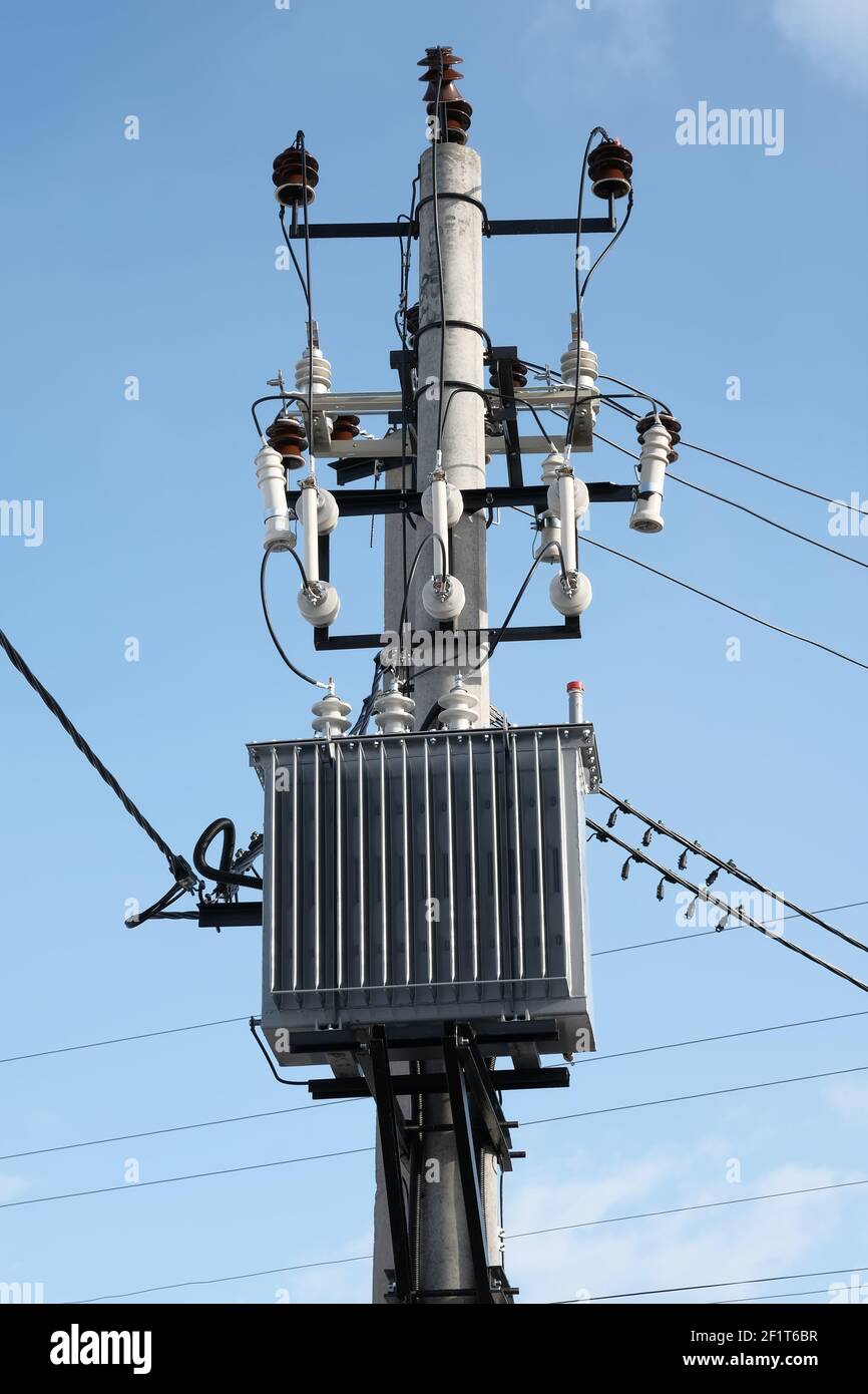 Pole mounted transformer hi-res stock photography and images - Alamy