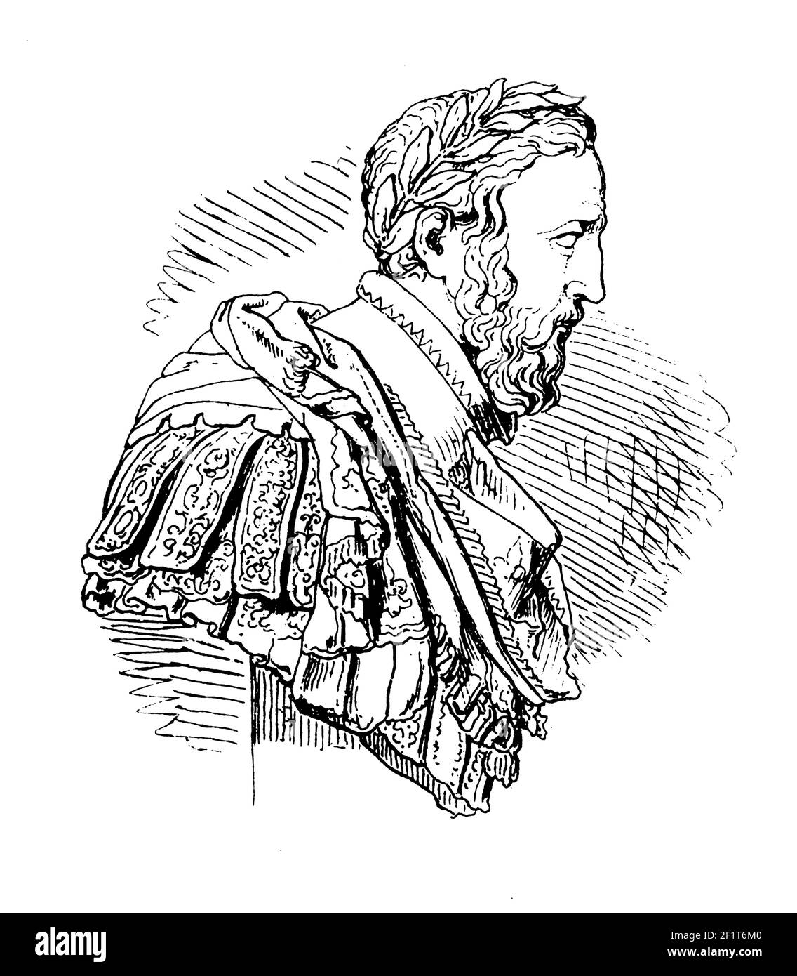 Antique 19th-century illustration of a portrait of Henry II, King of ...