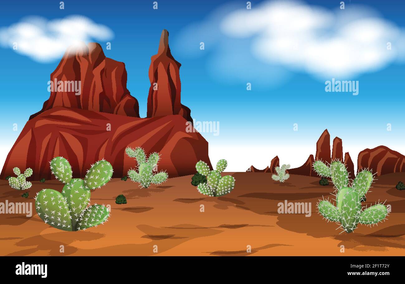 A desert scene at night illustration Stock Vector Image & Art - Alamy