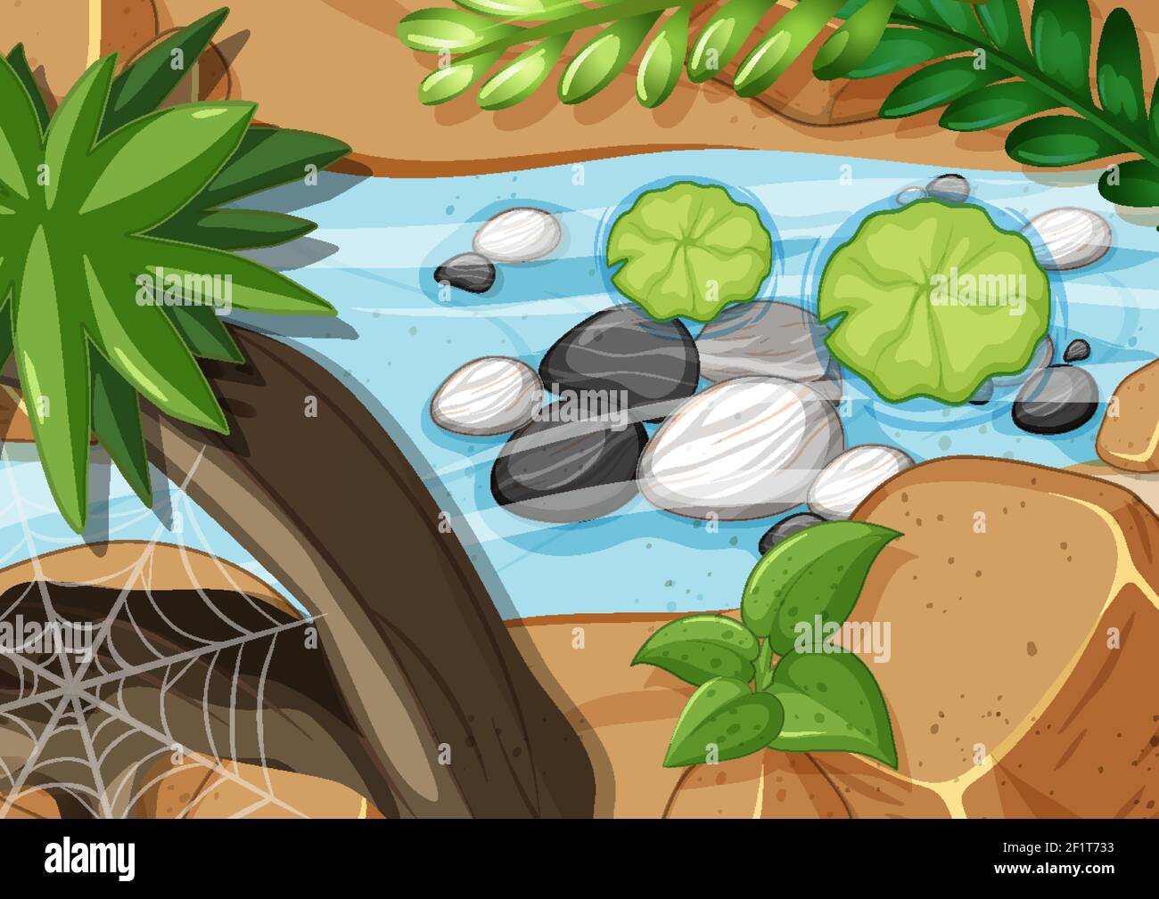 Top view of pond close up scene illustration Stock Vector Image & Art ...