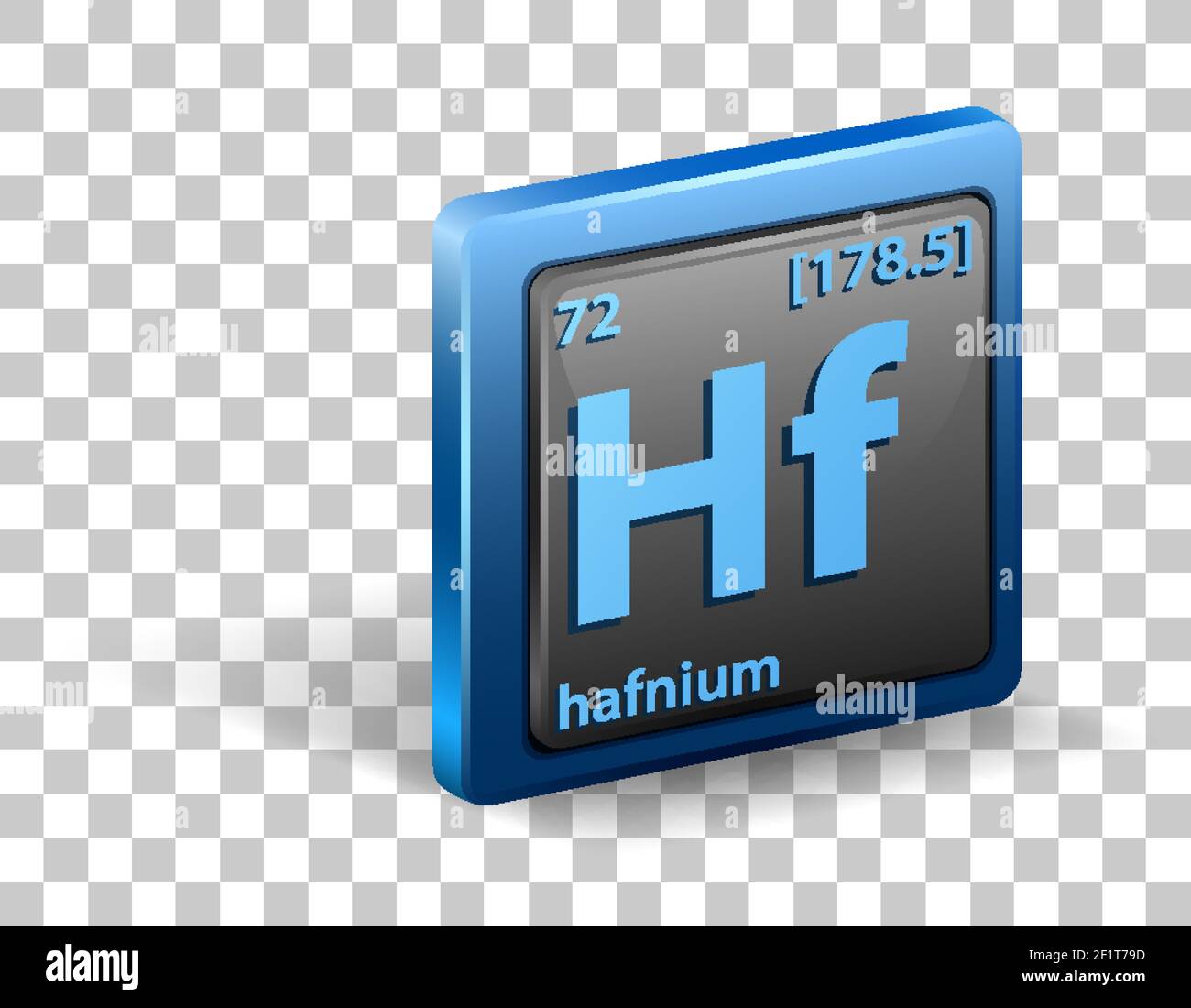 Hafnium chemical element. Chemical symbol with atomic number and atomic ...