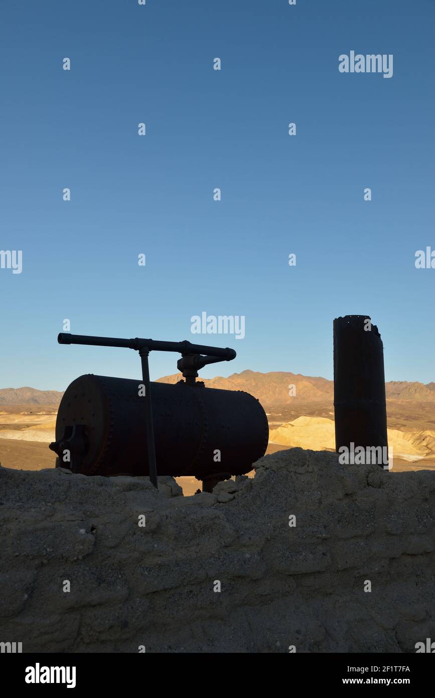 Old pressure tank at the Harmony Borax Works, Death Valley, California ...
