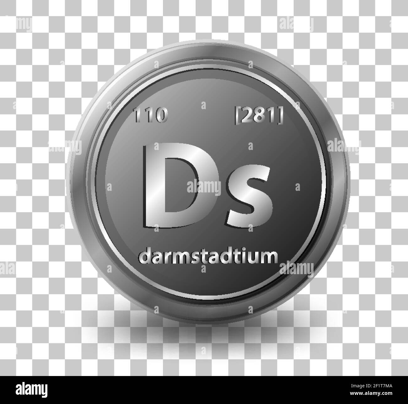 Darmstadtium chemical element. Chemical symbol with atomic number and ...